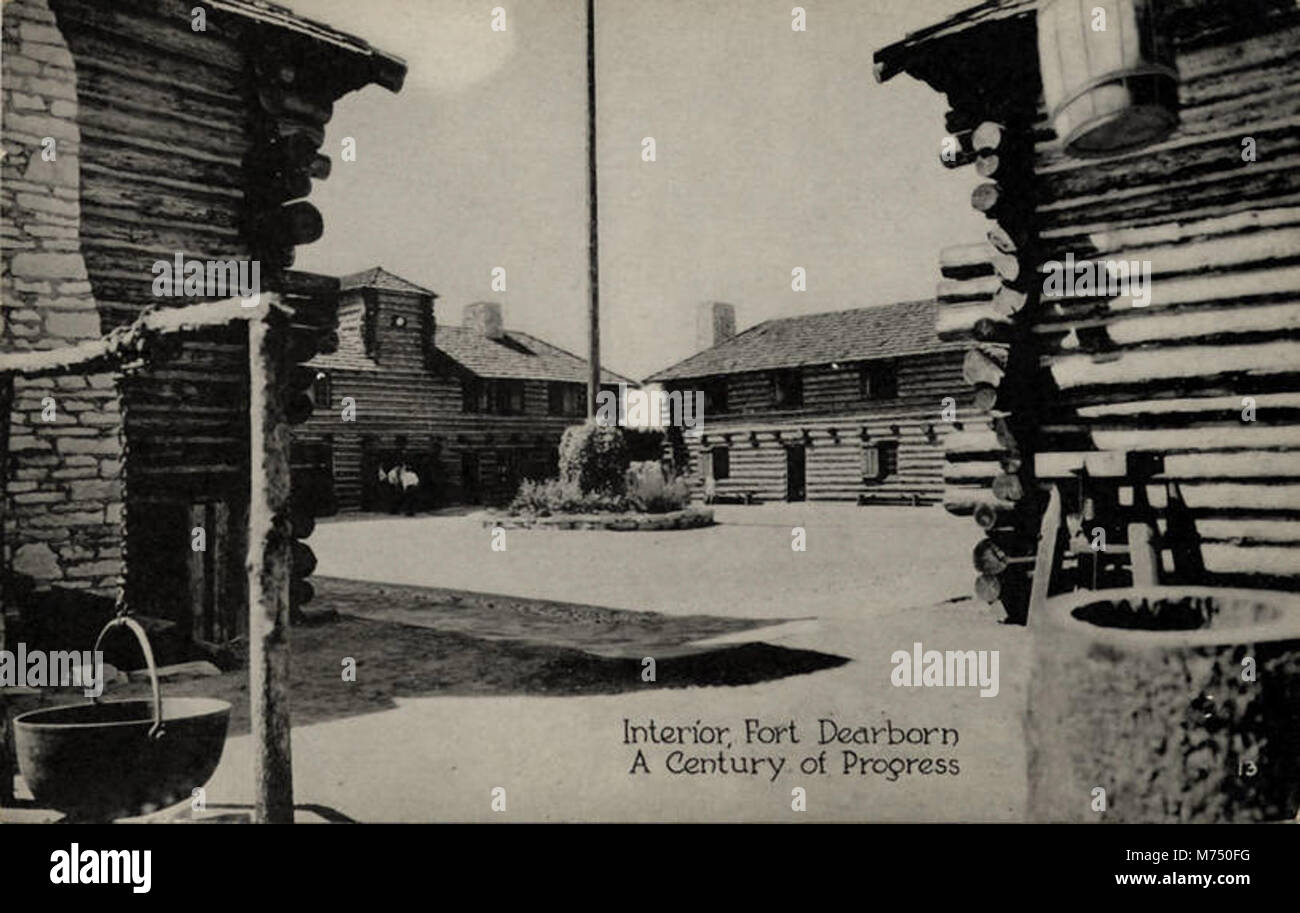 This photograph shows the interior of Fort Dearborn, part of the ...