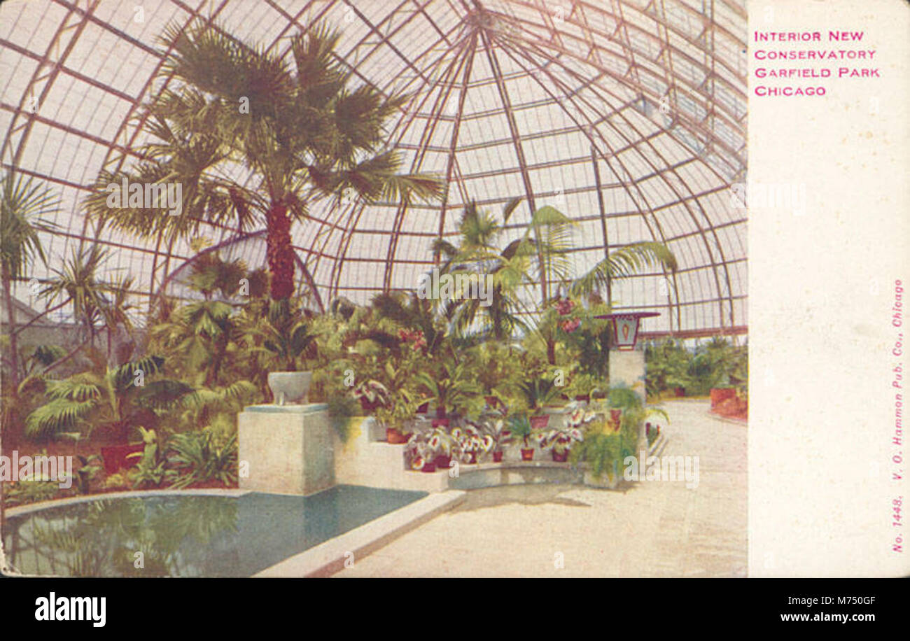 The interior view of the New Conservatory at Garfield Park in Chicago ...