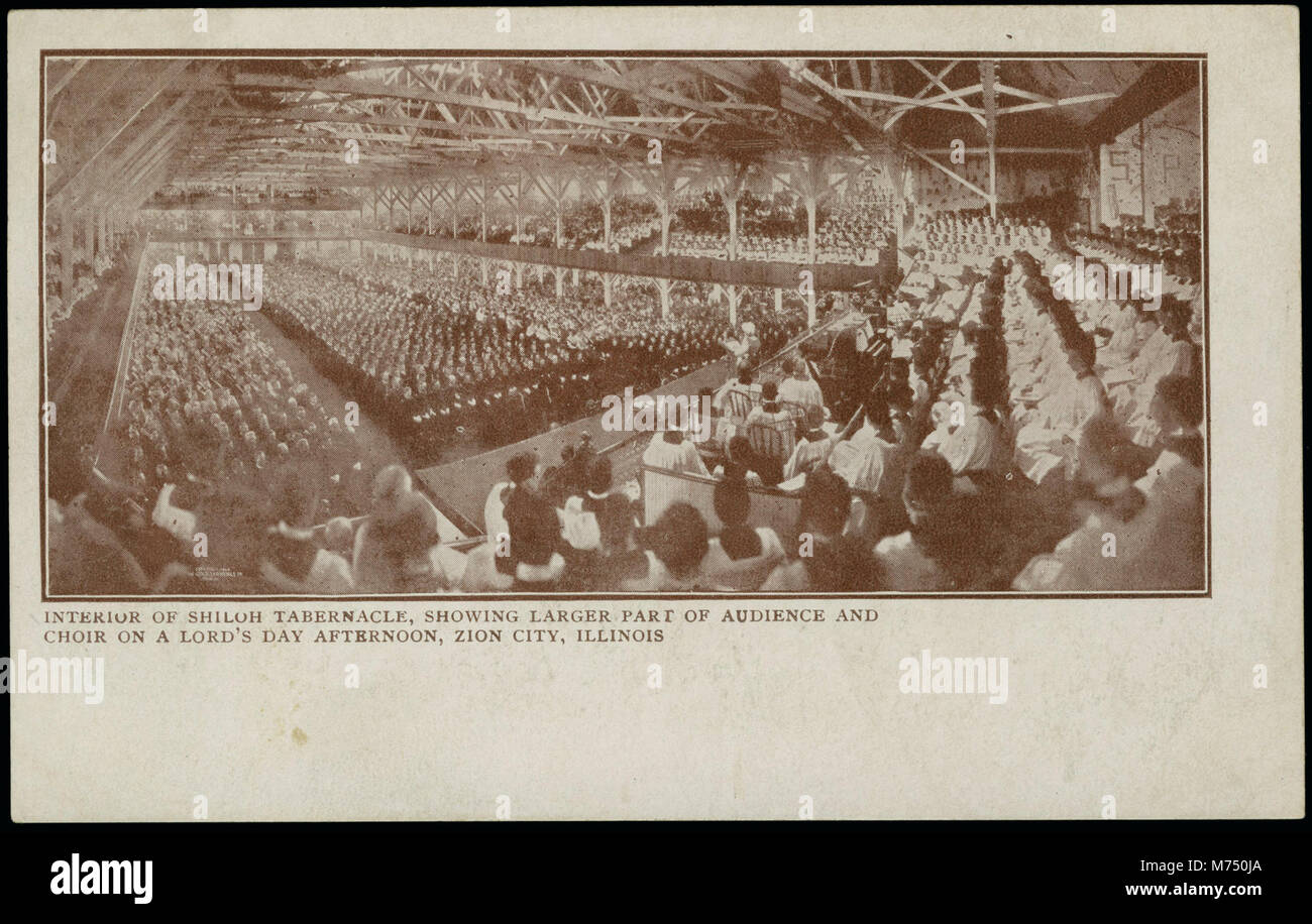 A photograph depicting the interior of Shiloh Tabernacle during a ...