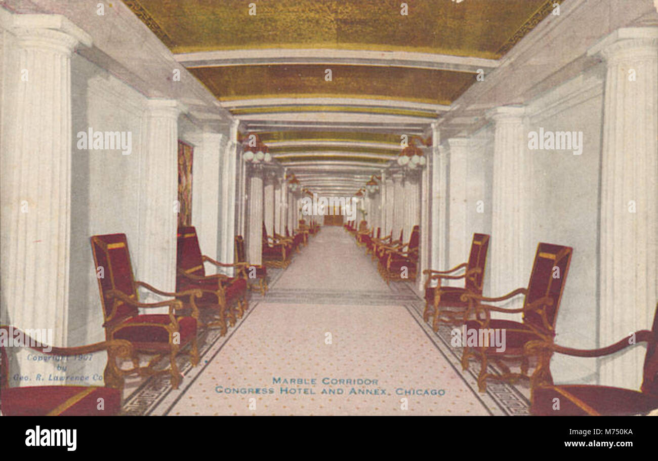 Photograph of the Marble Corridor inside the Congress Hotel and Annex ...