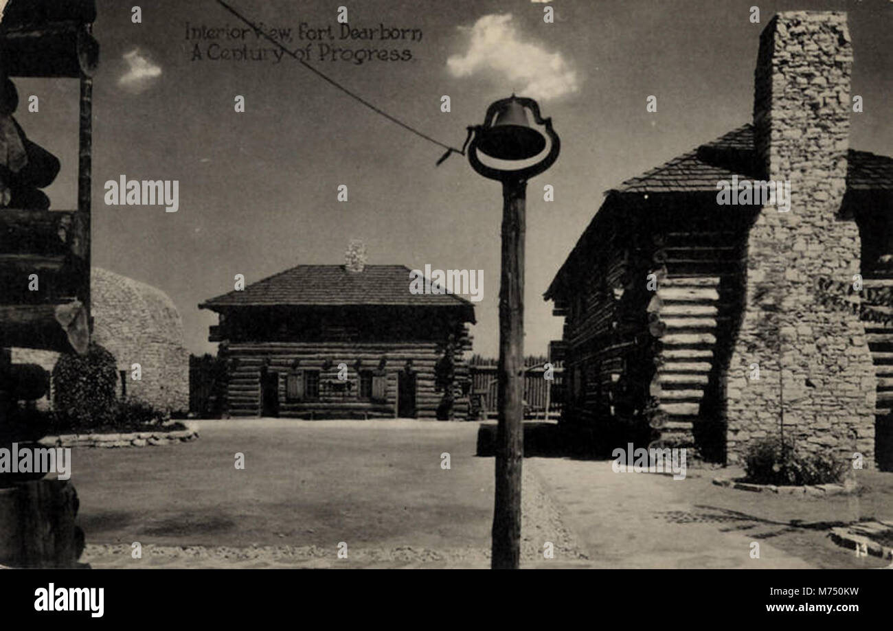 An interior view of Fort Dearborn, part of the 1933 Century of Progress ...