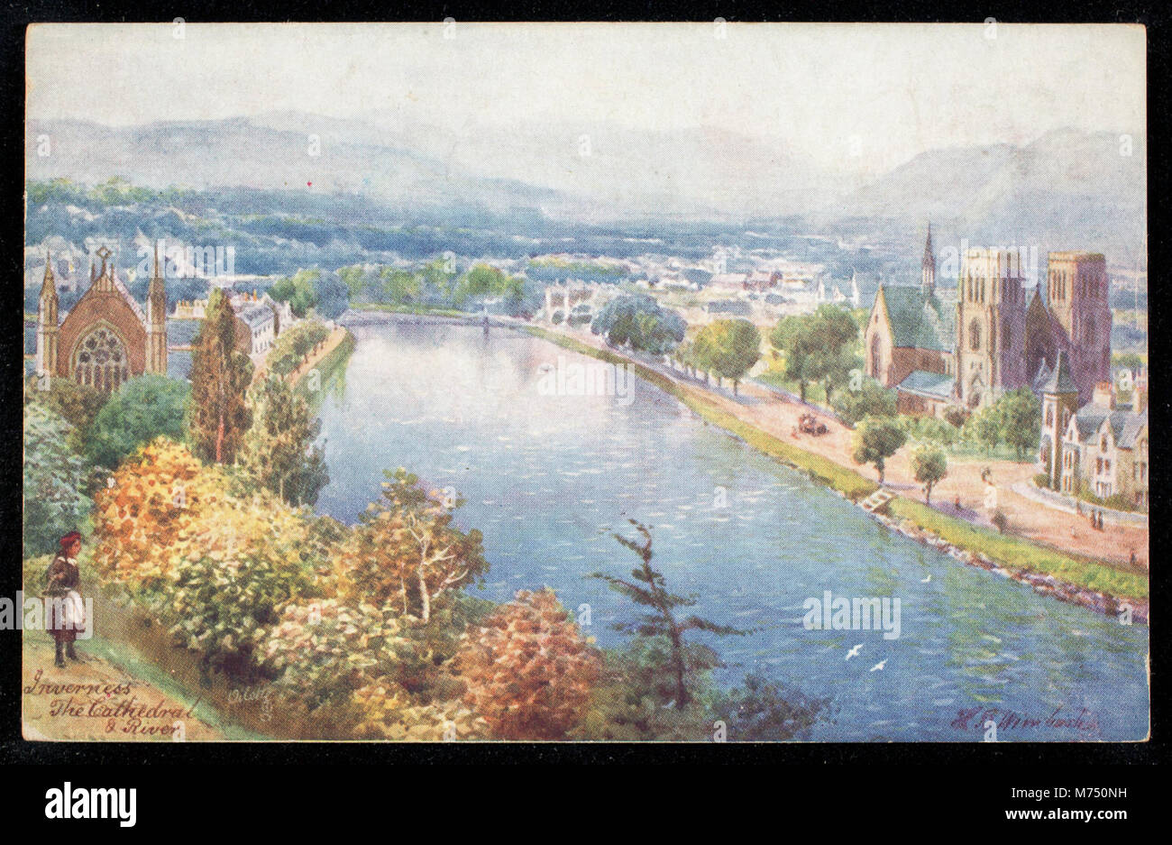 This photograph depicts the Cathedral and River in Inverness, Scotland ...