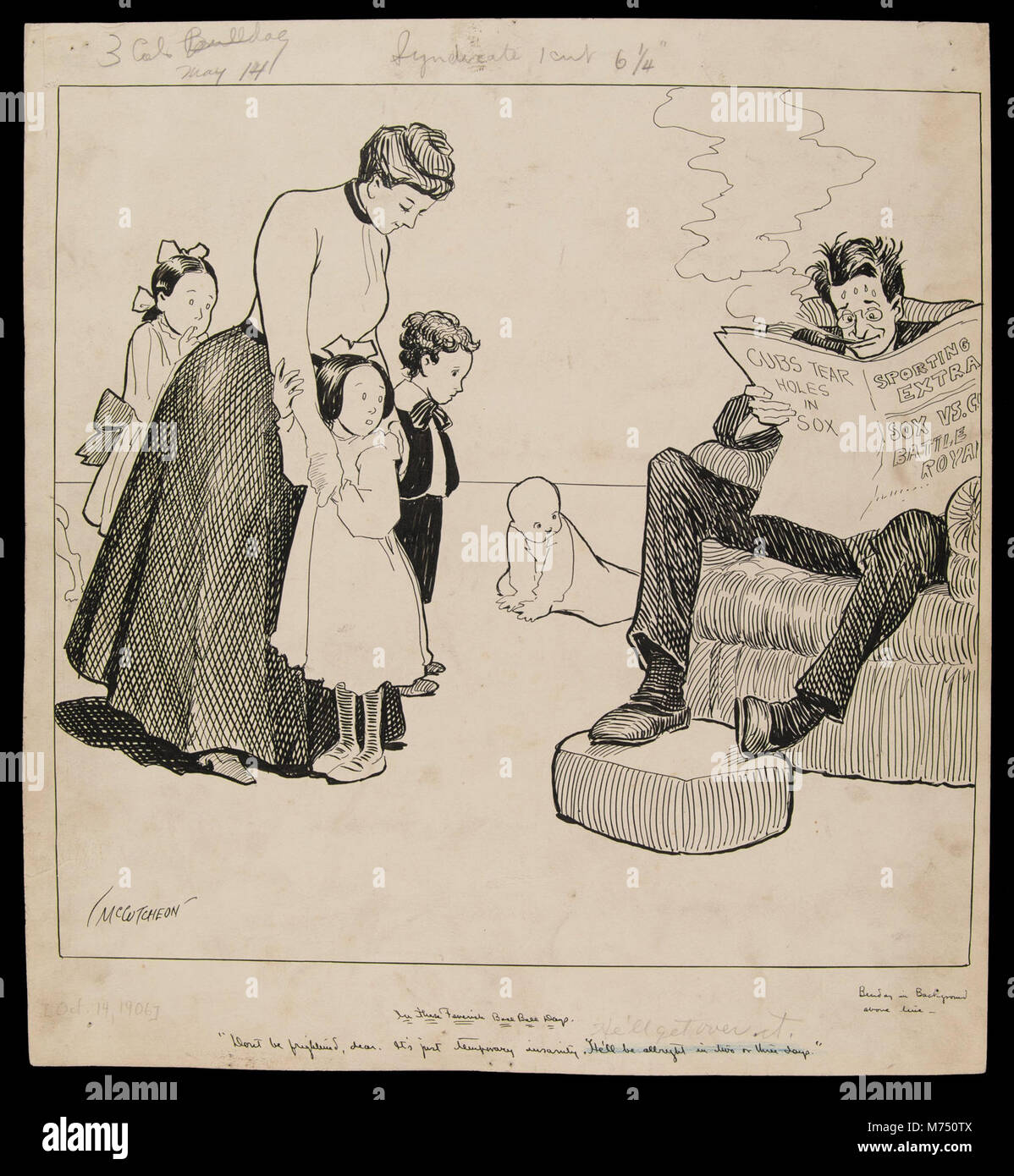 A photograph from October 14, 1906, showing the intensity of a baseball ...