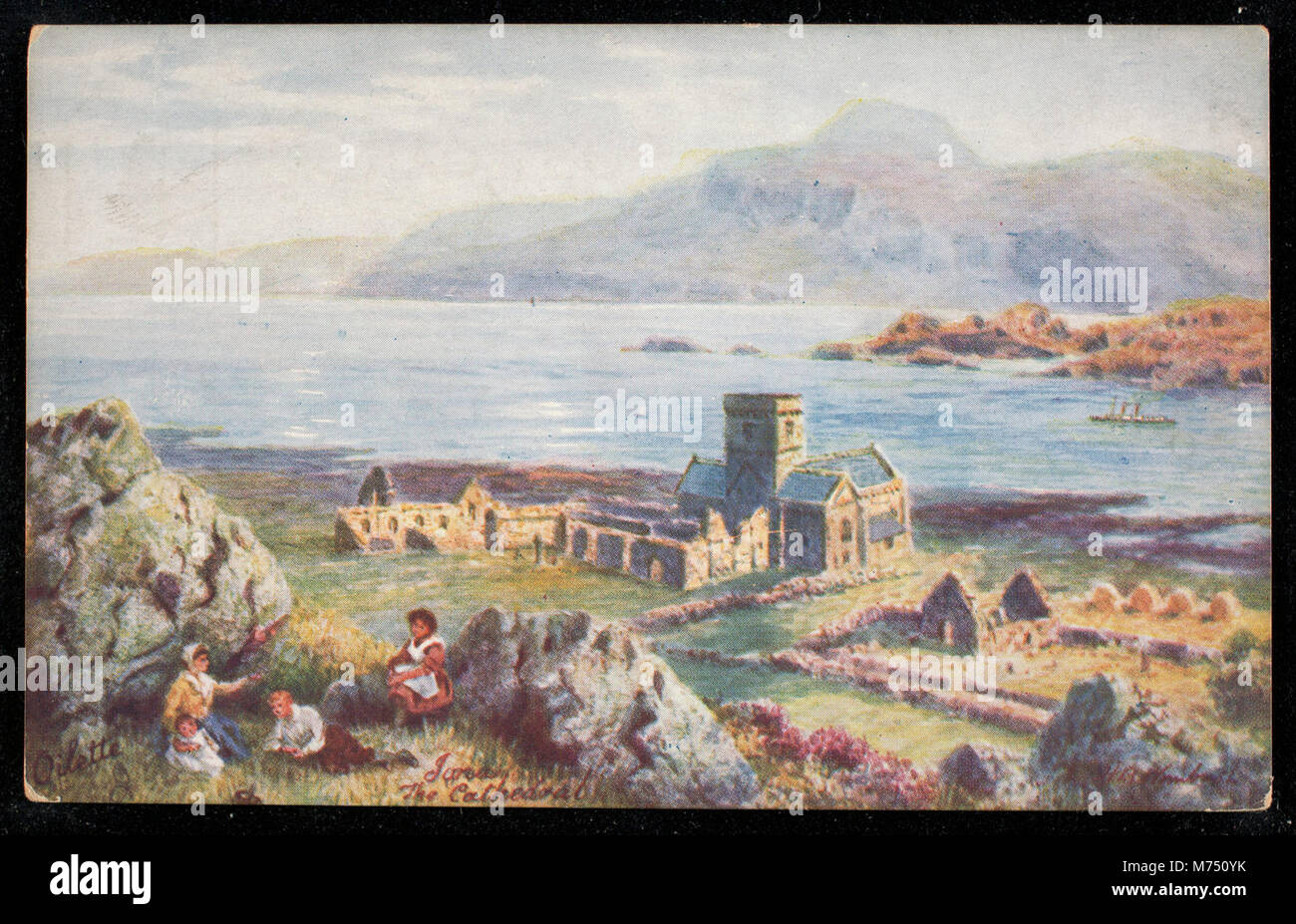 This image depicts the Cathedral of Iona, an important religious and ...