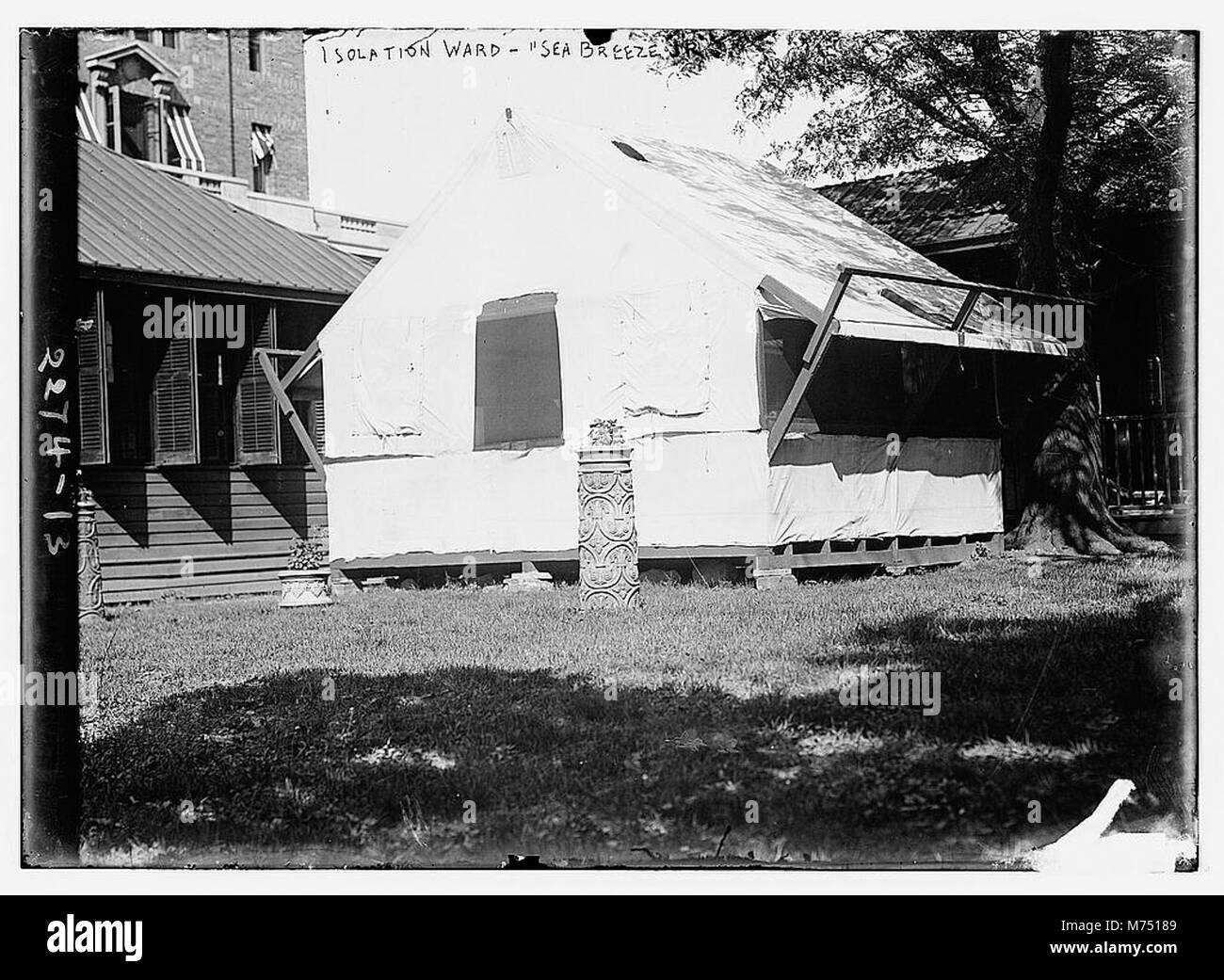 A photograph of the isolation ward aboard the Sea Breeze Jr., a ...