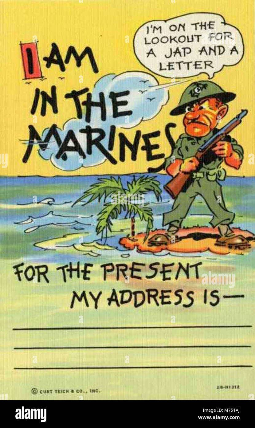 A photo captioned 'I Am in the Marines,' indicating the subject's ...