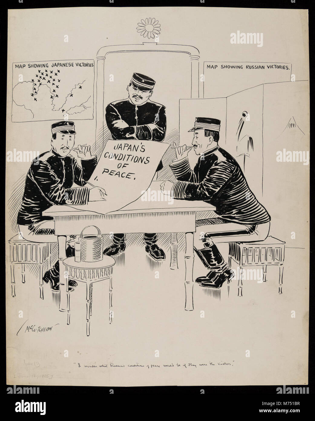 Political cartoon from 1905 reflecting on the possible conditions of ...