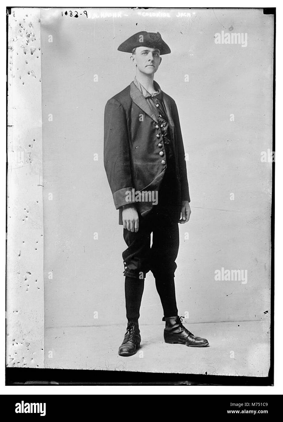 J.A. Krohn, dressed as 'Colonial Jack', is portrayed in a colonial ...