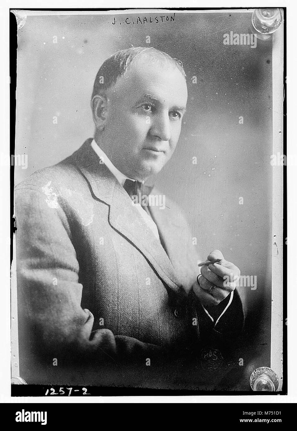 A portrait of J.C. Ralston, likely a prominent individual, captured in ...
