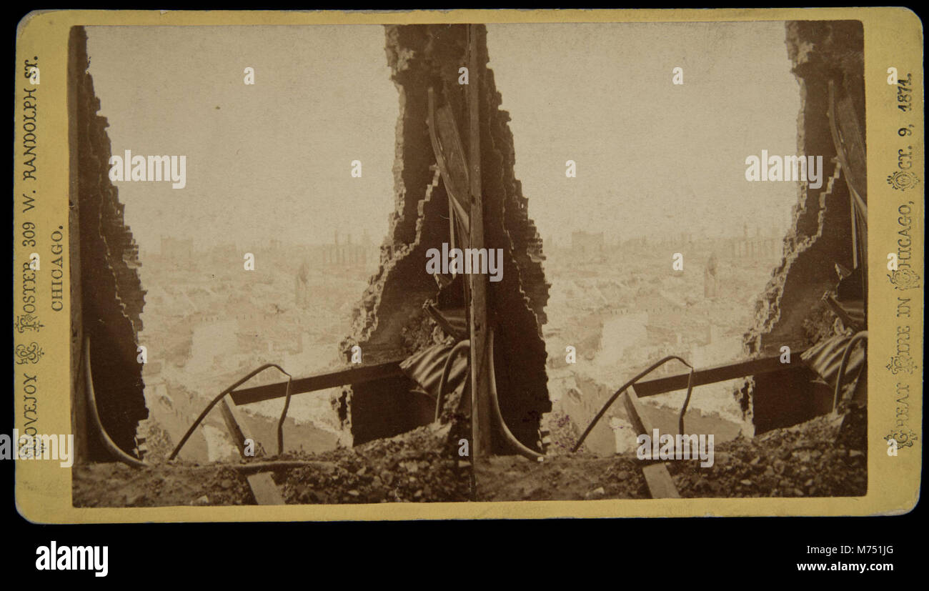 A historical view from the Tribune Building in Chicago, looking east ...