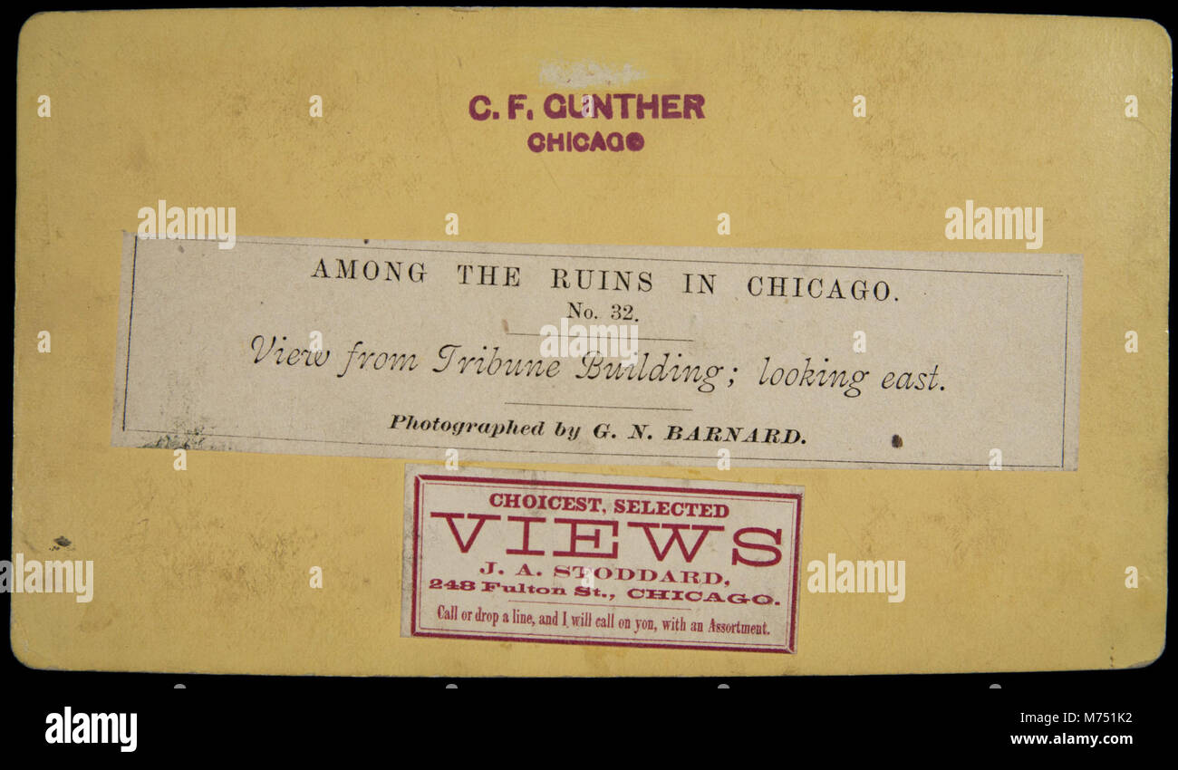 A photograph taken from the Tribune Building in Chicago, showing the ...