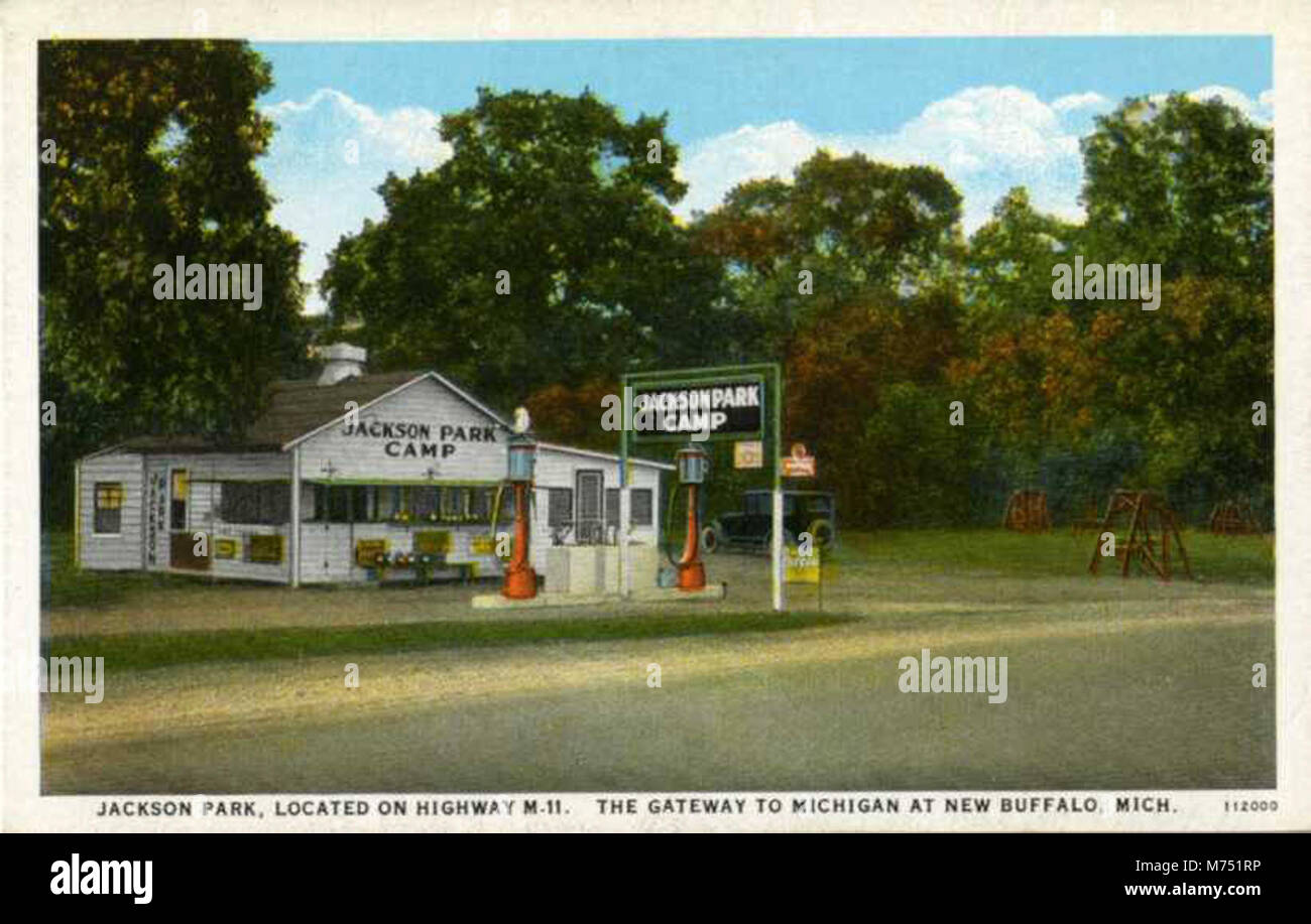 A scenic image of Jackson Park Camp located along Highway M-11, marking ...