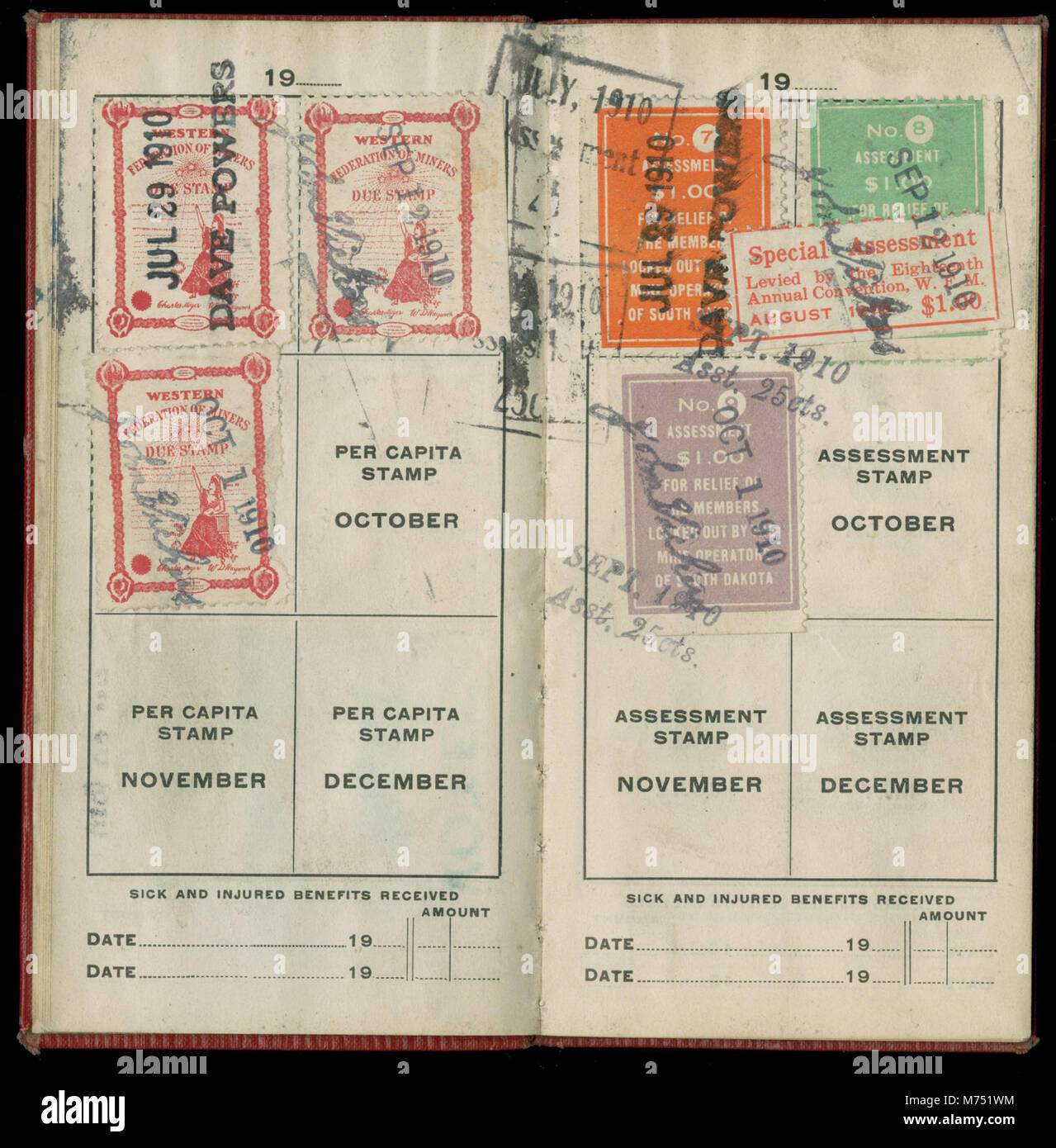 A membership card for Jack Jones, a miner, from the Federation of ...