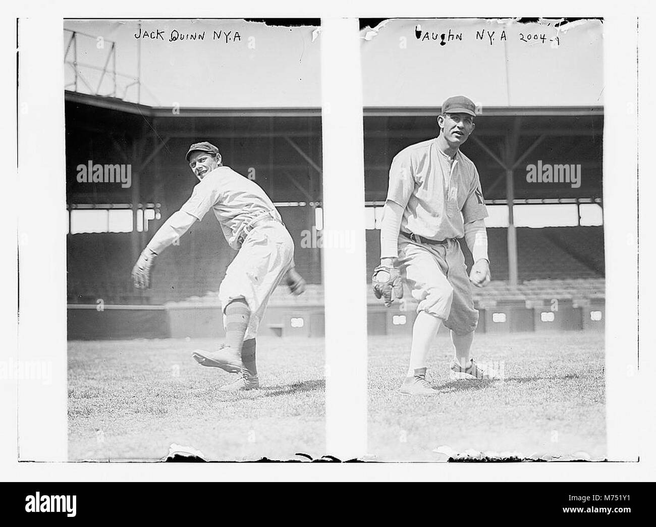 Jack Quinn and Jim Vaughn, two baseball players, are pictured wearing ...