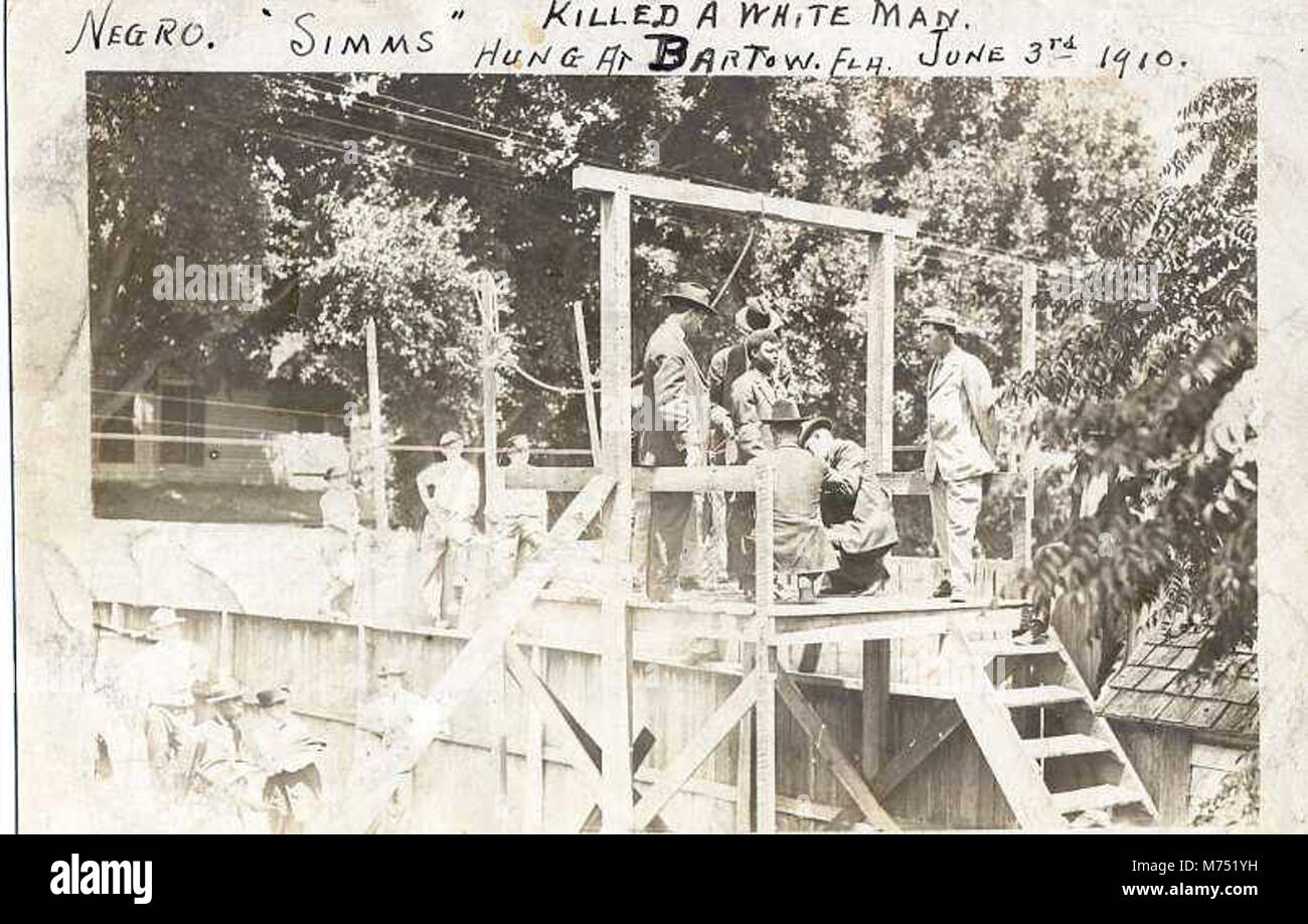 A historical event marking the execution of Simms in Bartow, Florida ...