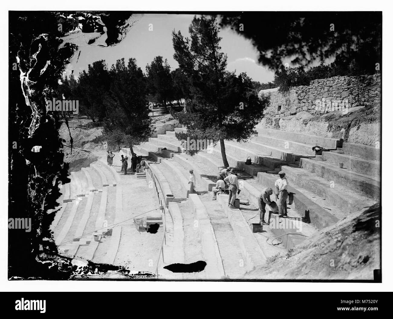 A historic image of the amphitheater on Mount Scopus, Jerusalem, before ...