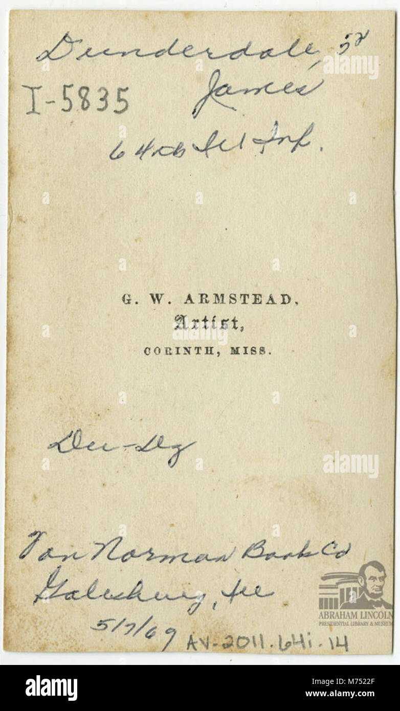 A portrait of James Dunderdale, an individual recorded in the ALP BIB ...