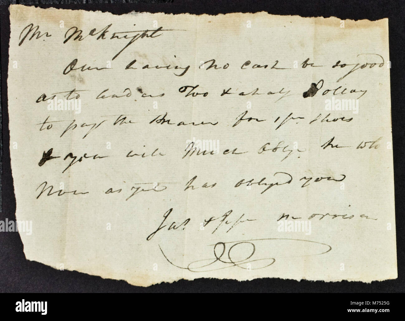 James Morrison letter to Robert McKnight, ca. 1810s (NBY 16824 Stock ...