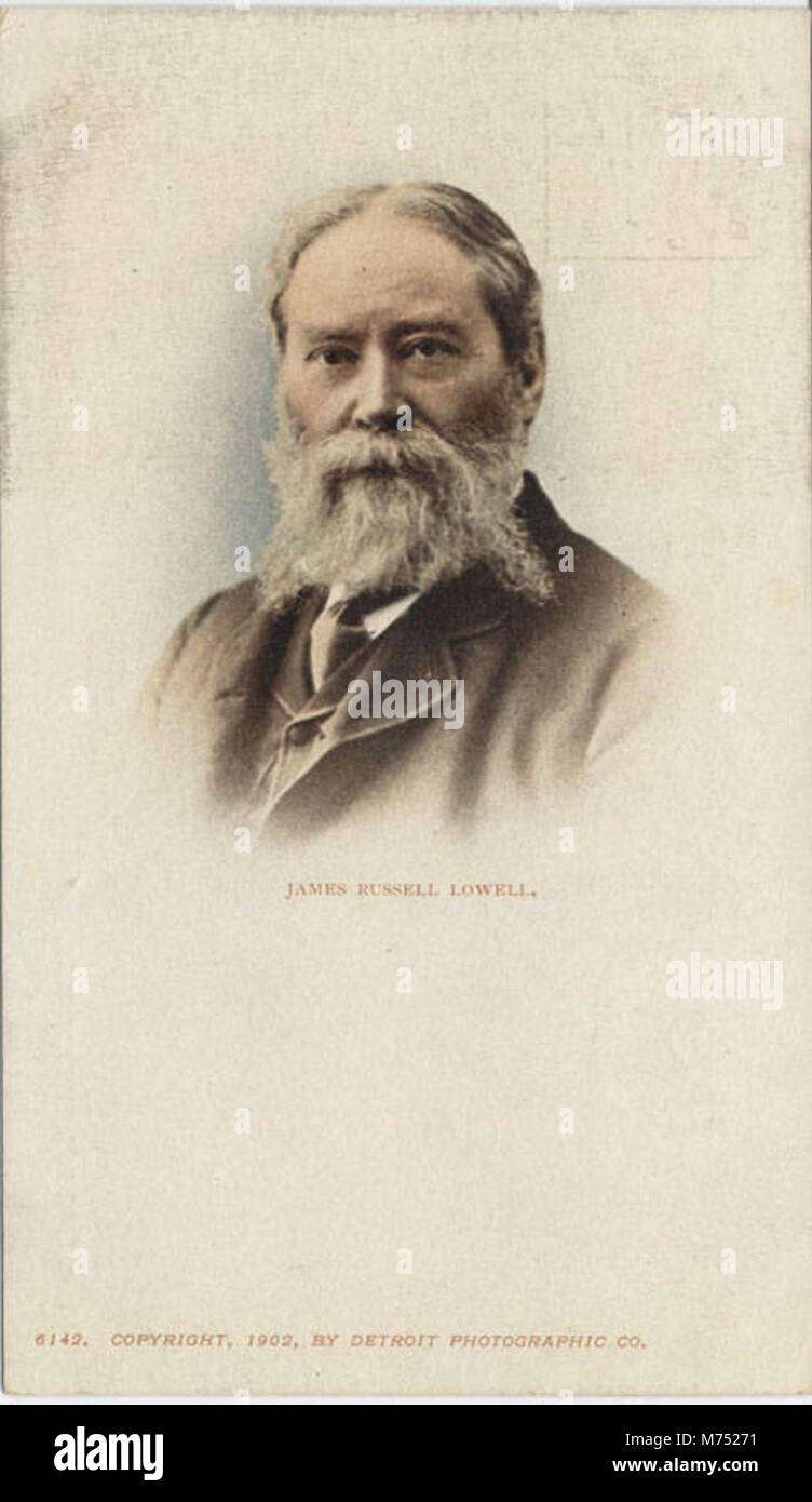 A portrait of James Russell Lowell, an influential 19th-century ...