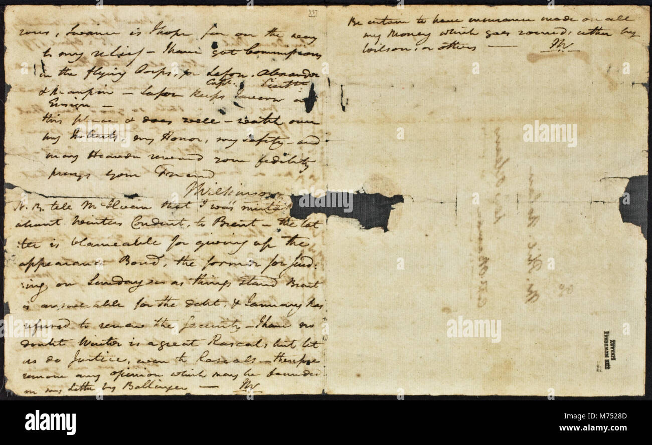 A historical letter written by James Wilkinson to Philip Nolan in 1791 ...