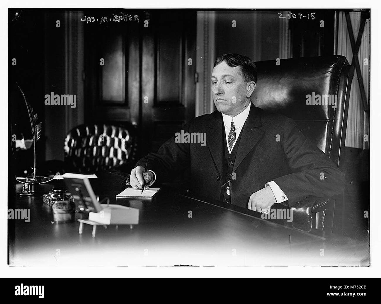 This photograph features James M. Baker, a key figure in his field ...