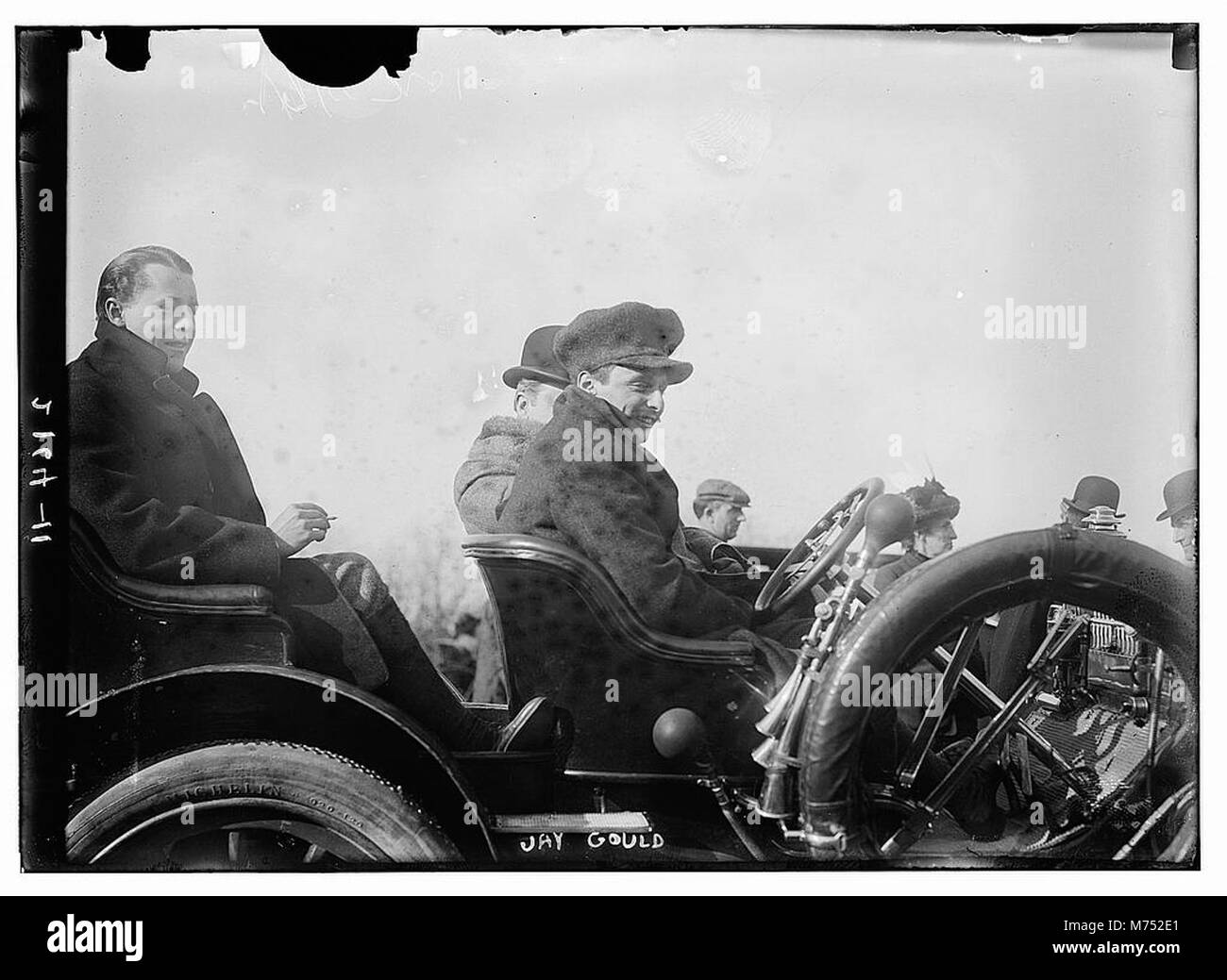 A portrait of Jay Gould, a prominent American railroad magnate and ...