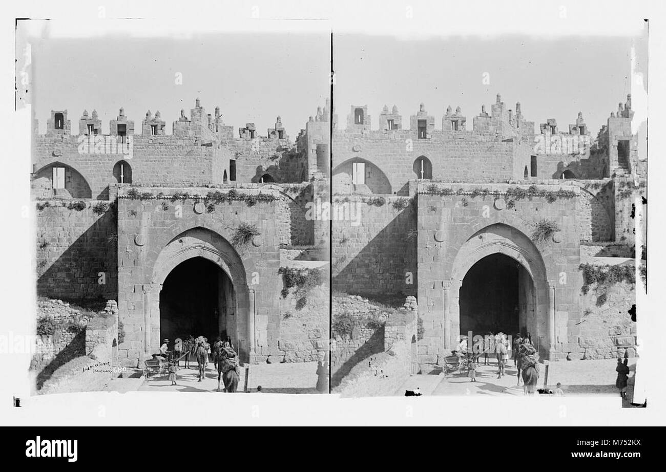 A photograph of the Damascus Gate in Jerusalem, a key historical and ...