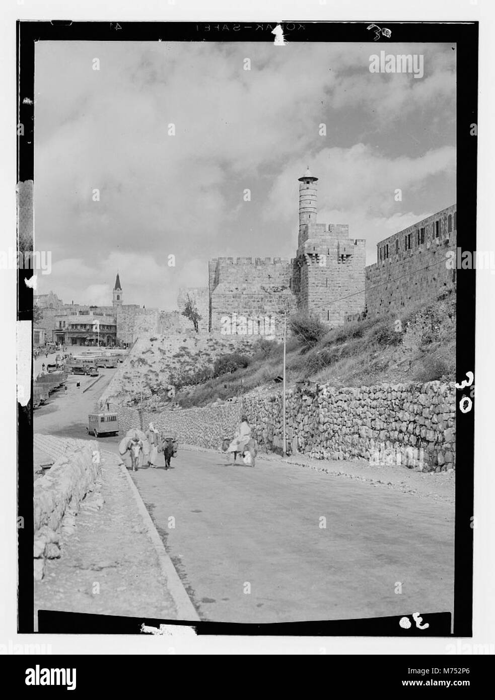 This image depicts the approach to Jerusalem, showcasing the Citadel of ...