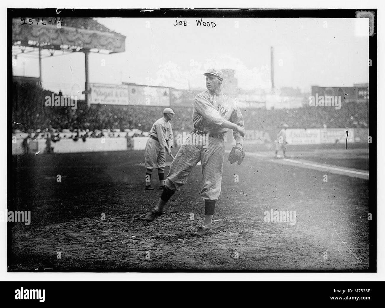 Joe Wood of the Boston AL team at the Polo Grounds in New York during ...