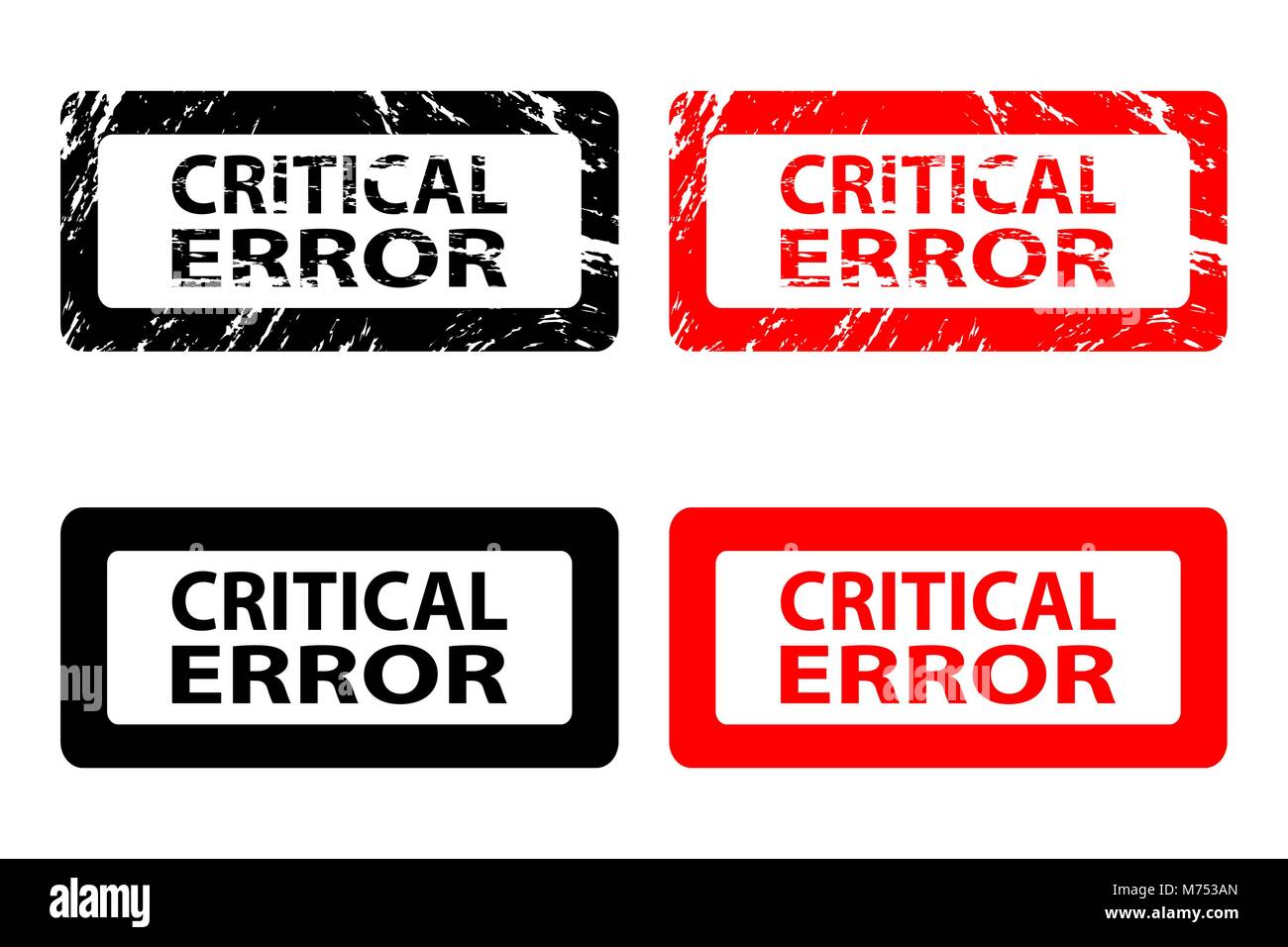 Critical error - rubber stamp - vector - black and red Stock Vector ...
