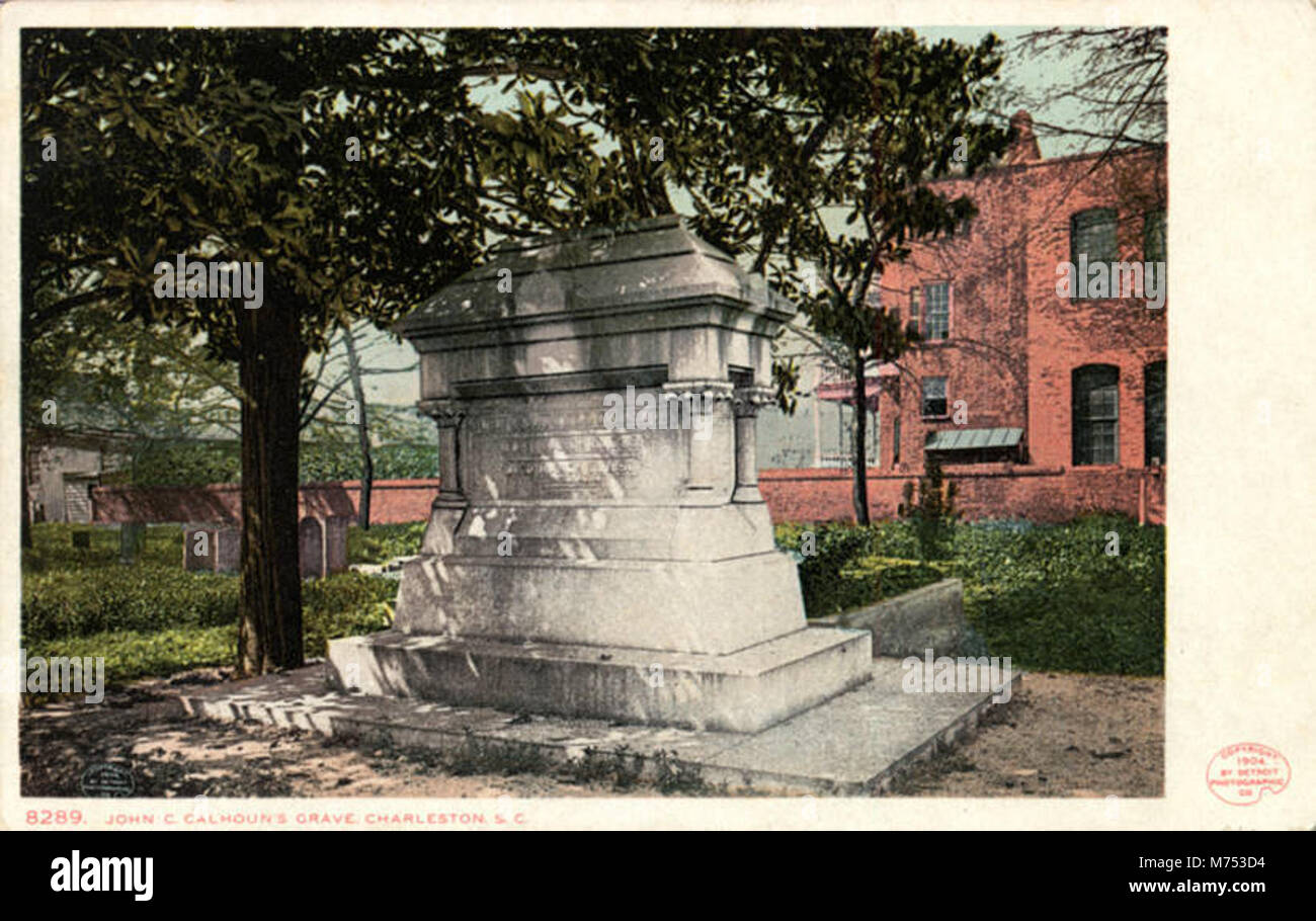 The grave of John C. Calhoun, a prominent American politician and ...