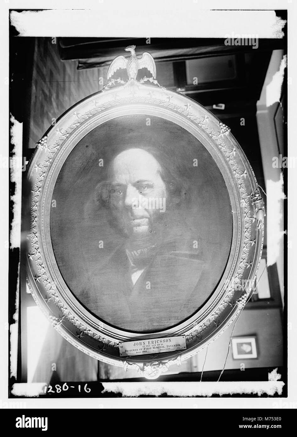 A photograph of a painting depicting John Ericsson, a Swedish-American ...
