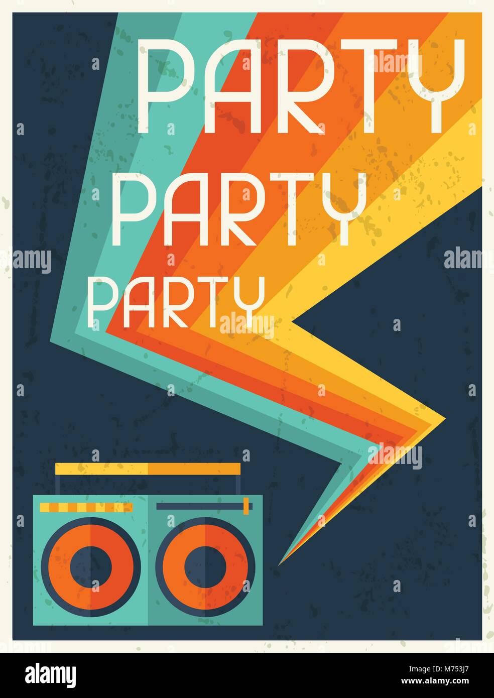 Party retro poster in flat design style Stock Vector Image & Art - Alamy