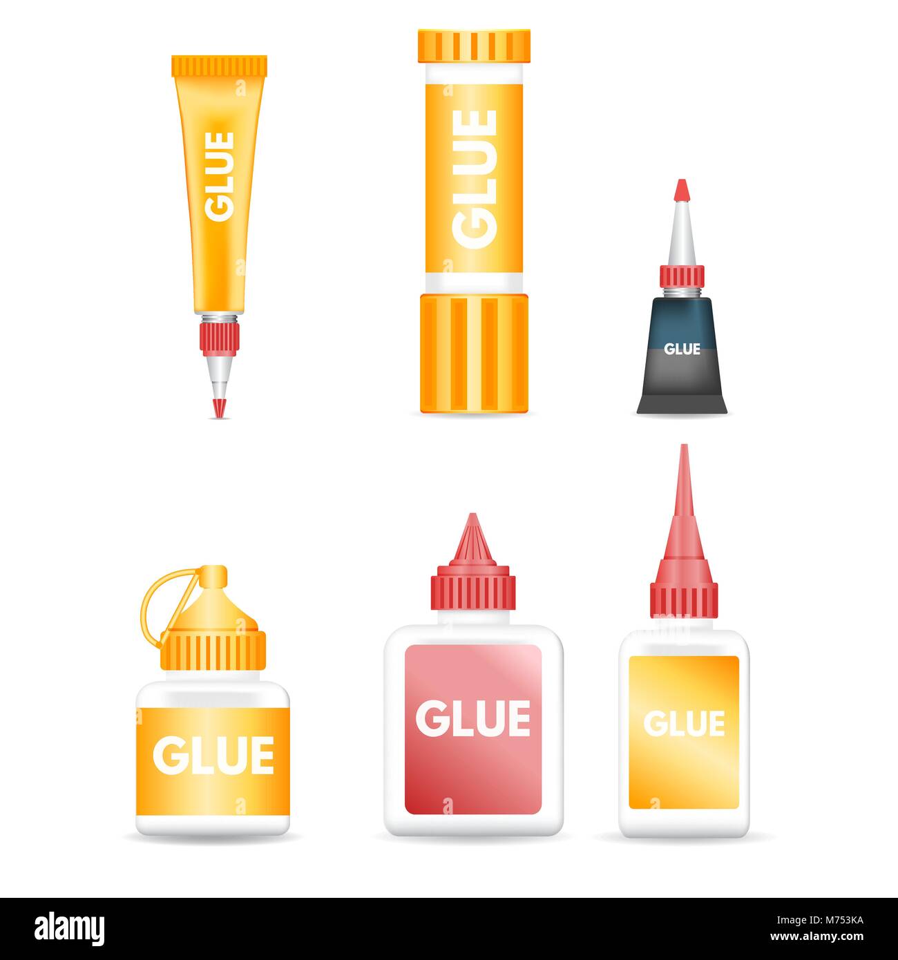Realistic vector tubes of glue packaging mockup template set Stock ...