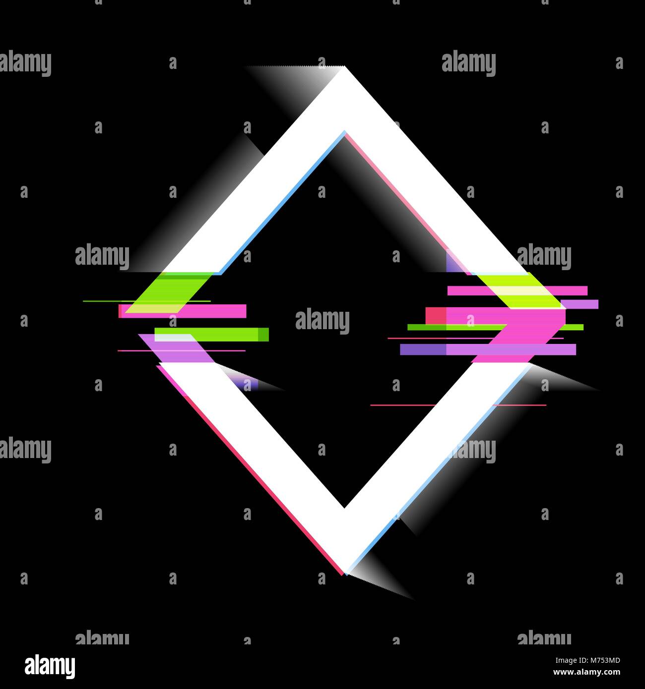 Glitch effect frame, modern style design elements. Vector illustration ...
