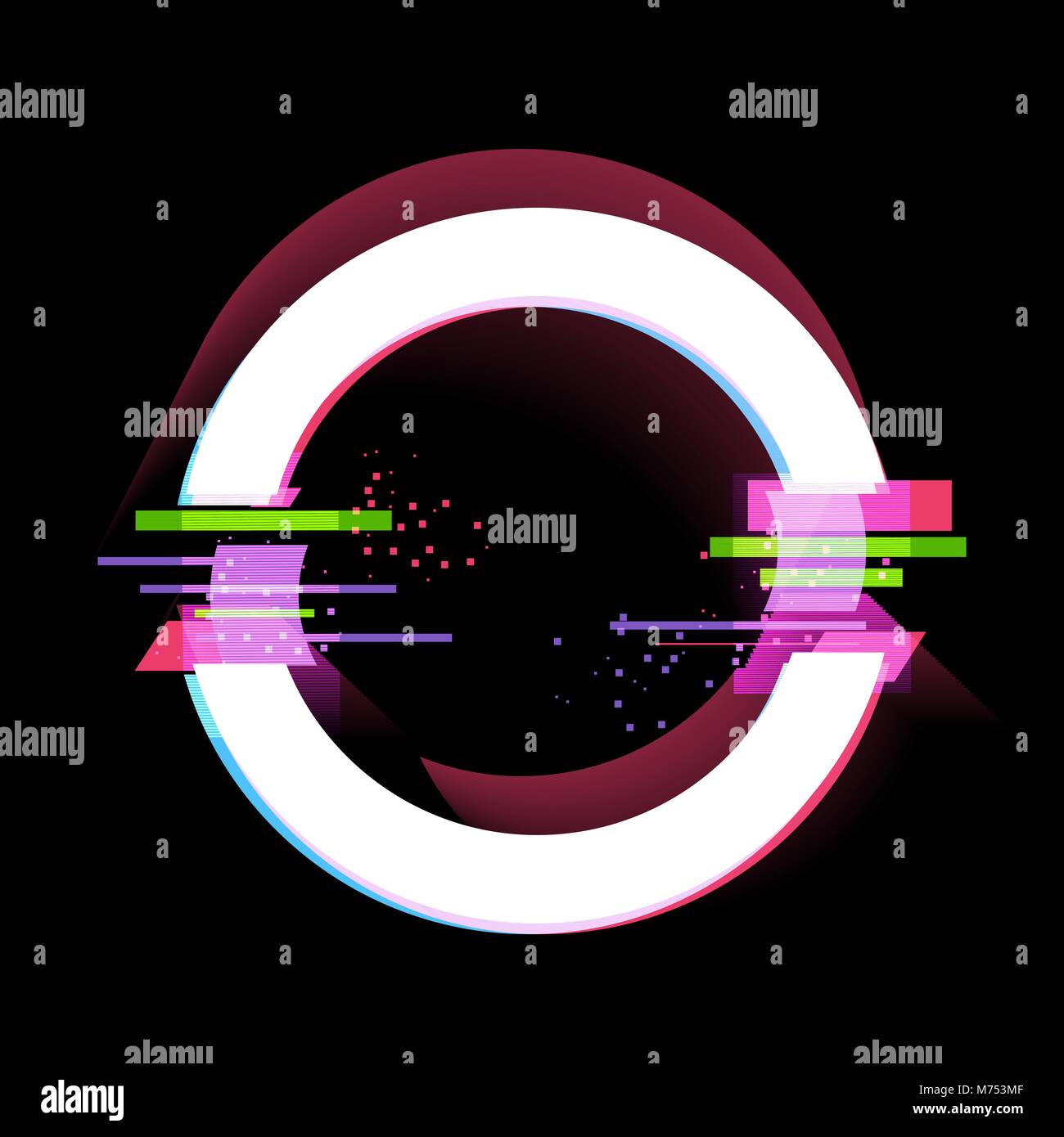 Glitch effect frame, modern style design elements. Vector illustration ...