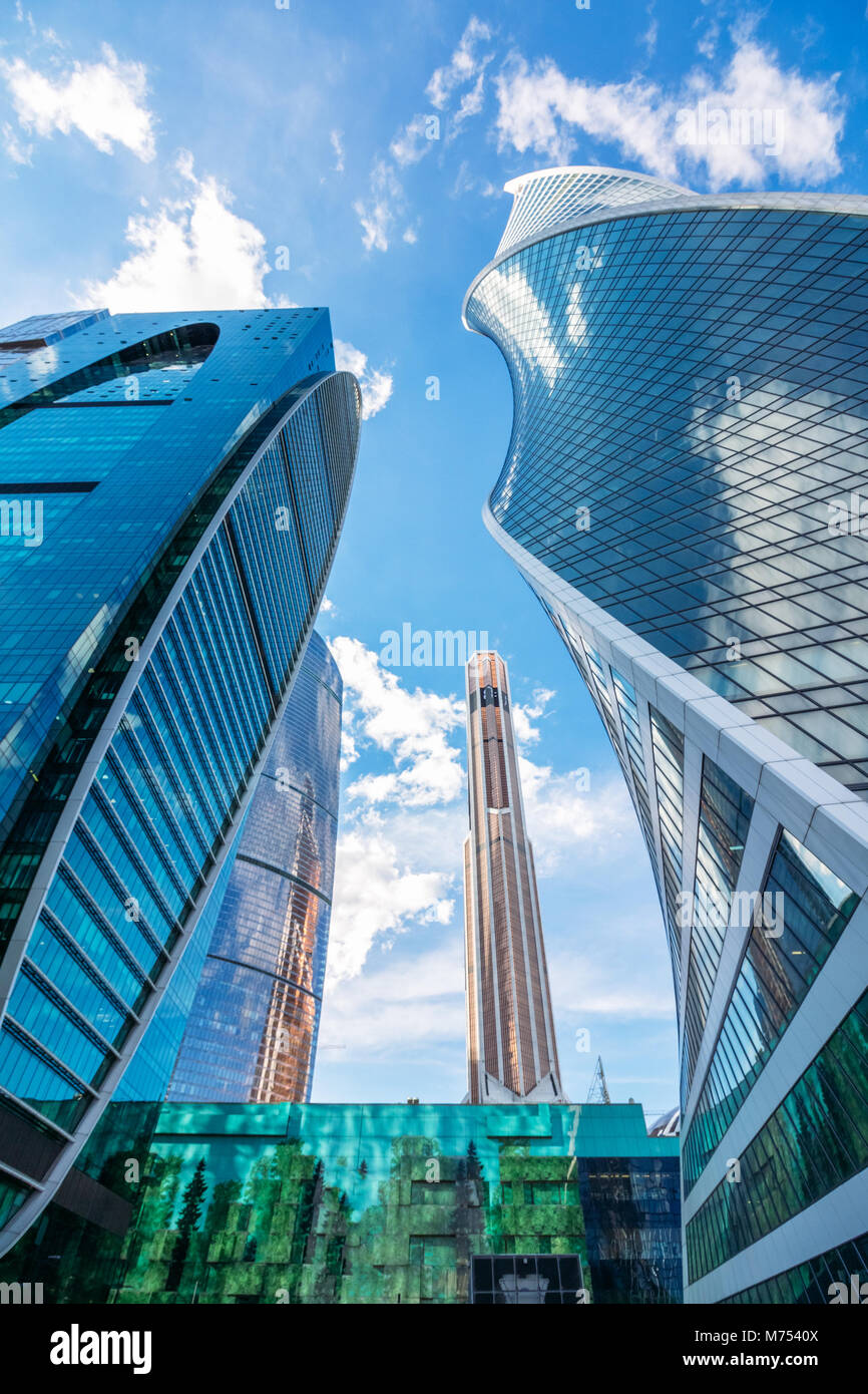 Moscow, Russia - June 24, 2017: Towers of a skyscraper complex of ...