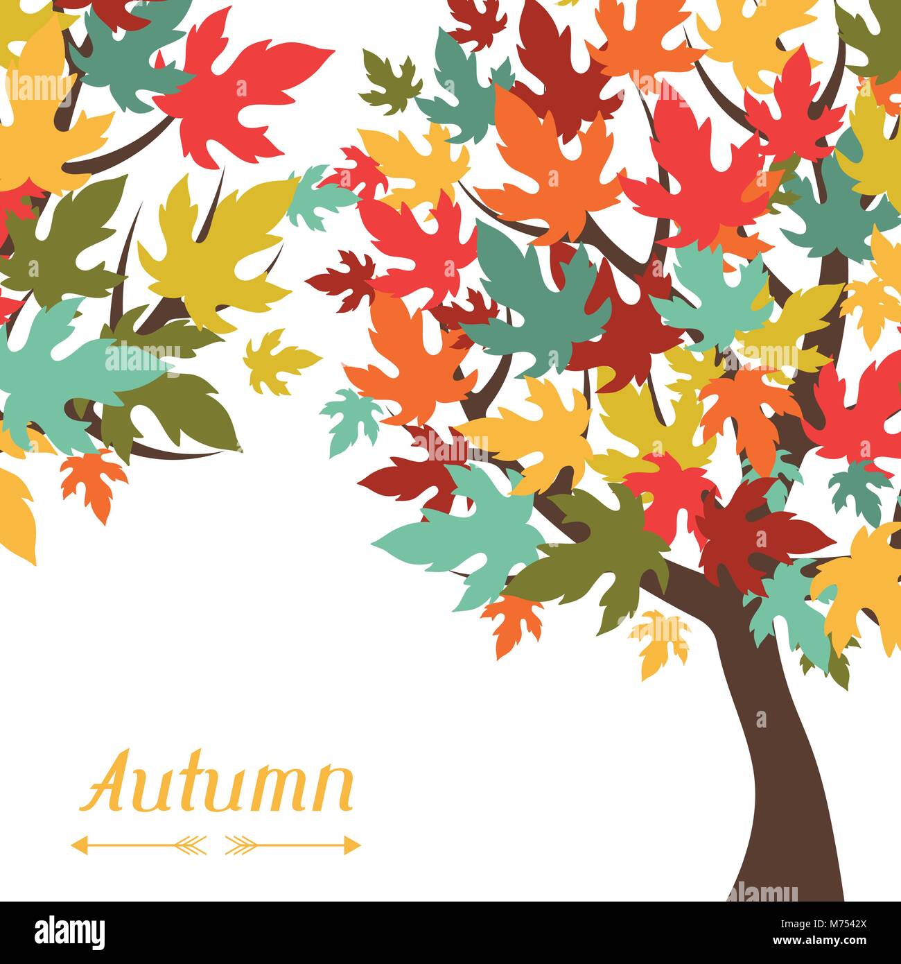 Background of stylized autumn trees for greeting card Stock Vector ...