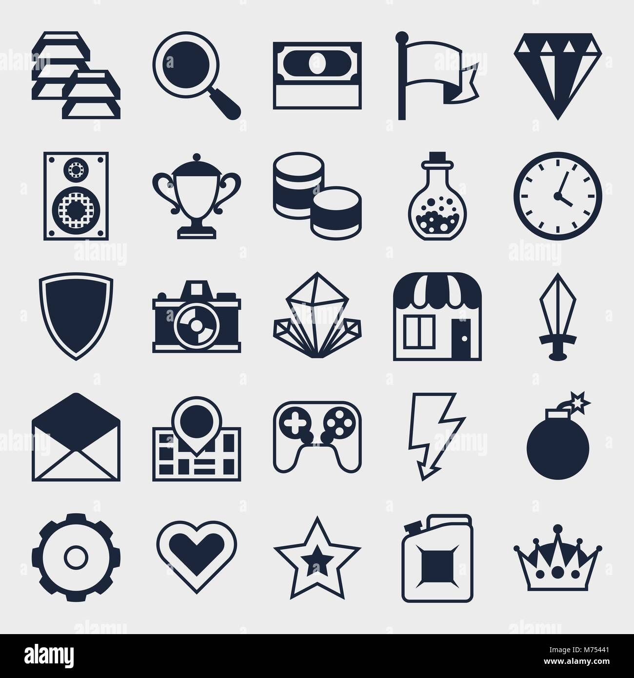Set of game icons in flat design style Stock Vector Image & Art - Alamy