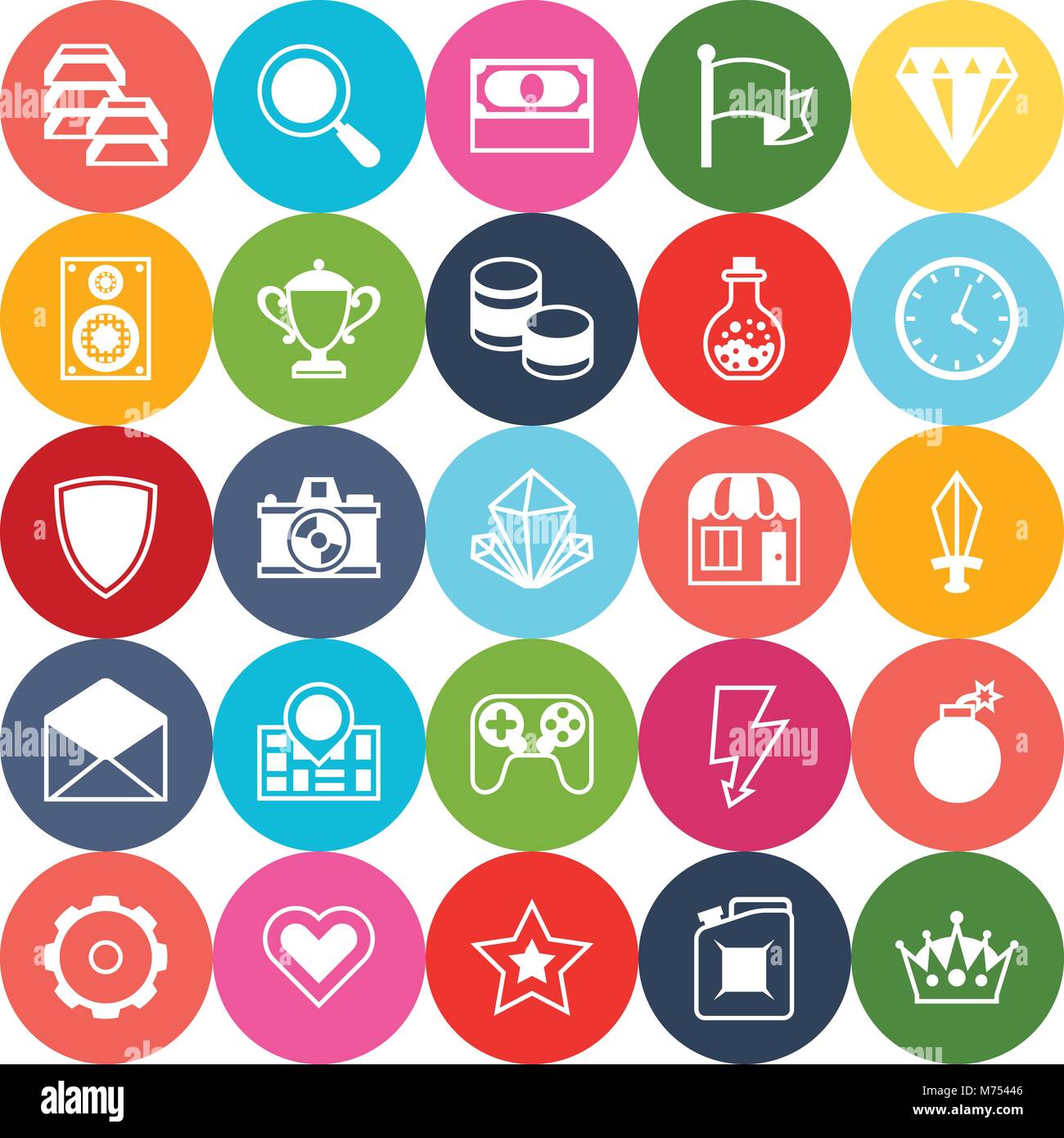 Set of game icons in flat design style Stock Vector Image & Art - Alamy