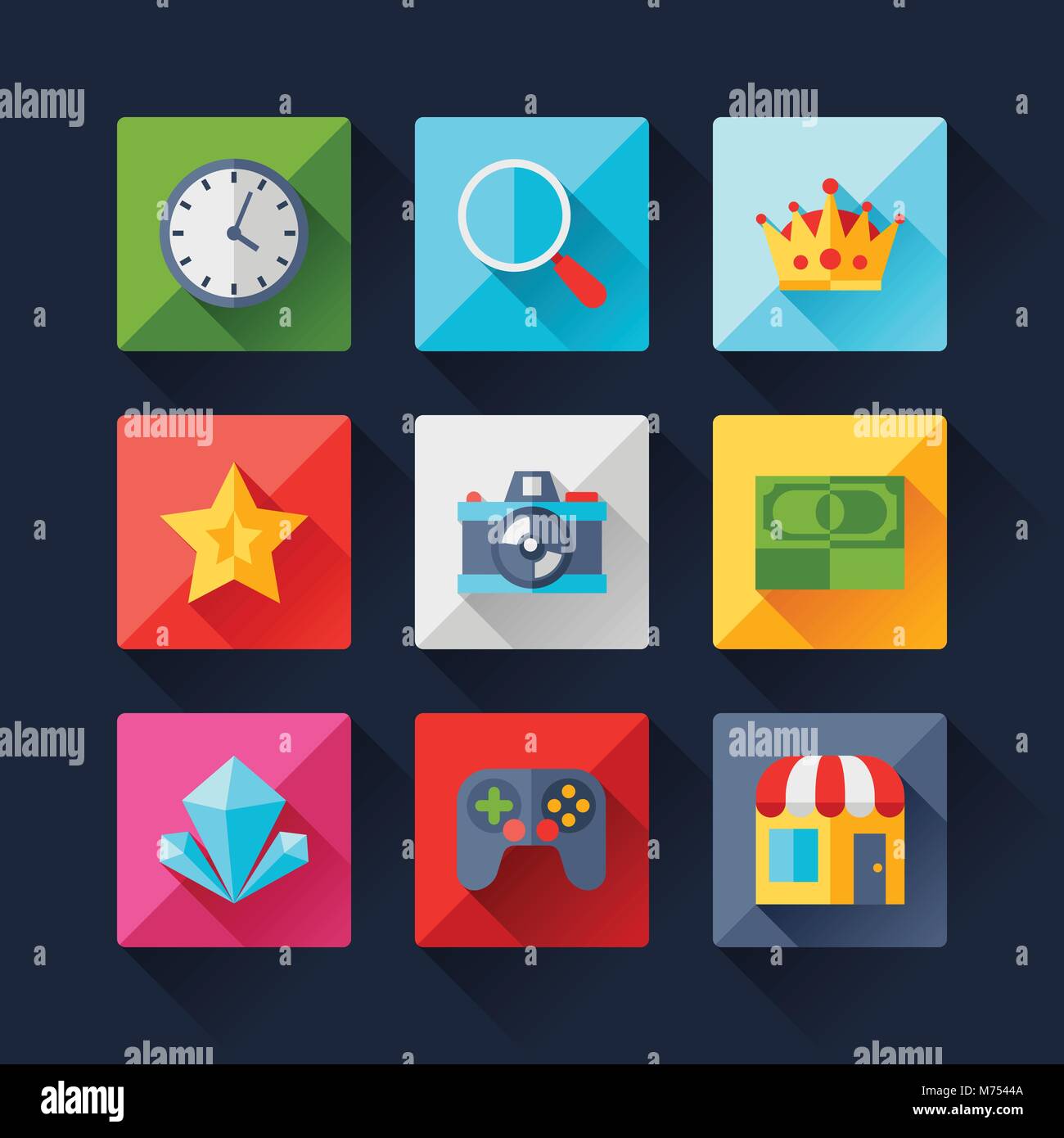 Set of game icons in flat design style Stock Vector Image & Art - Alamy