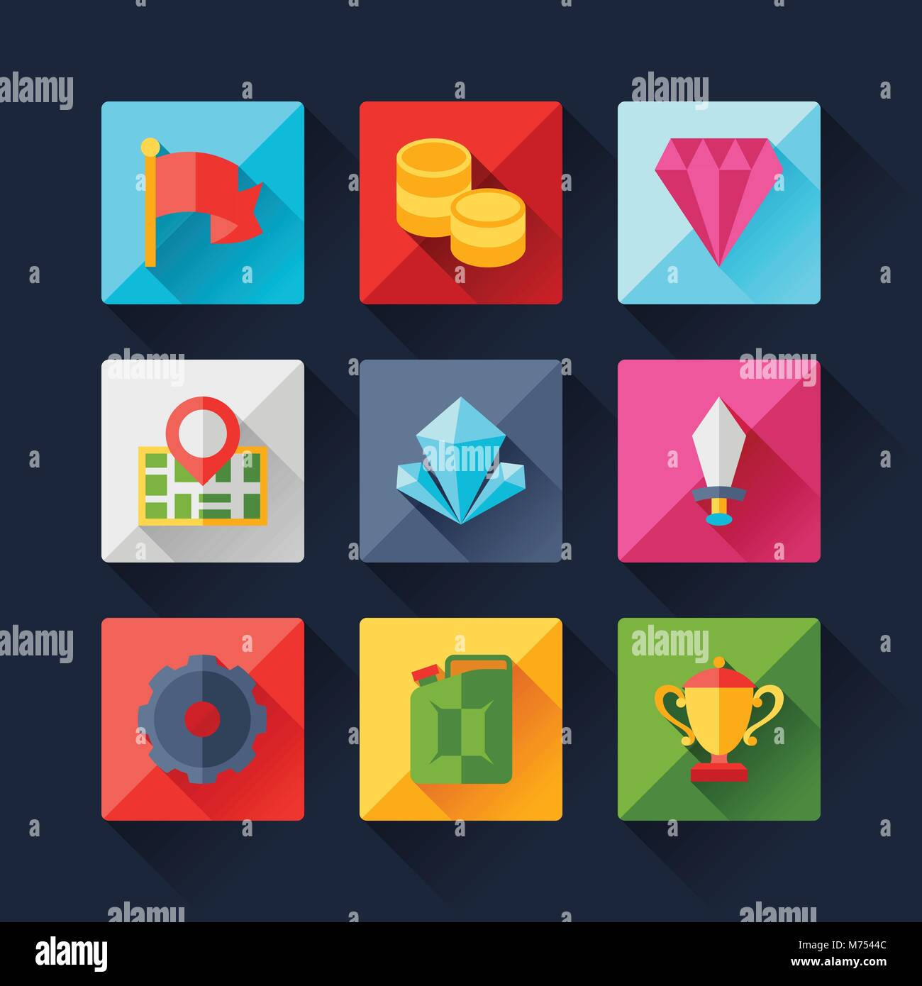 Set of game icons in flat design style Stock Vector Image & Art - Alamy