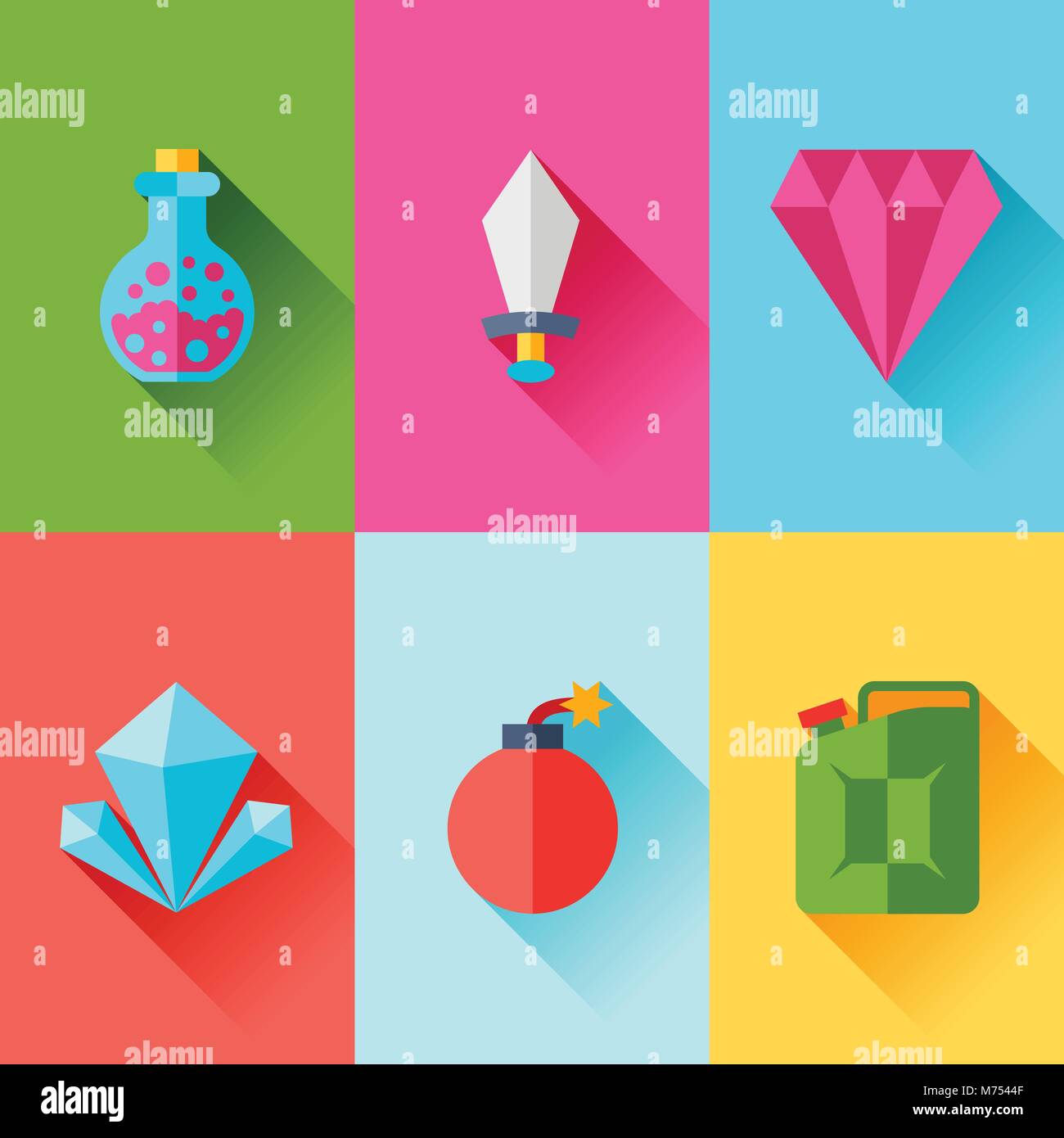 Set of game icons in flat design style Stock Vector Image & Art - Alamy