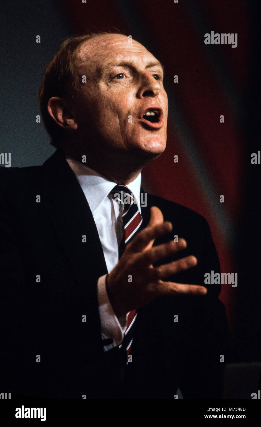 Neil Kinnock at Labour Party Conference, Bournmouth in October 1985 ...