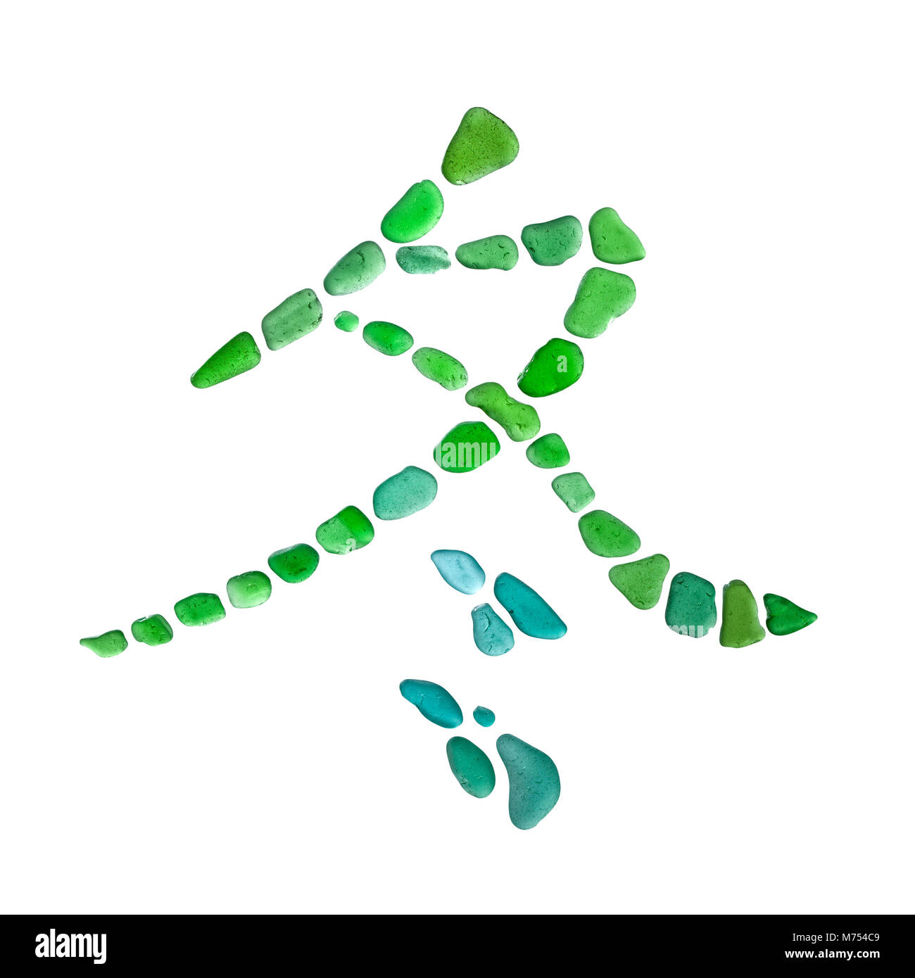 Chinese symbol dong - winter, made of sea glass on white background ...