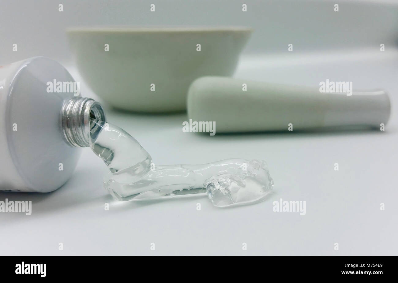 Gel tube on white background Stock Photo - Alamy