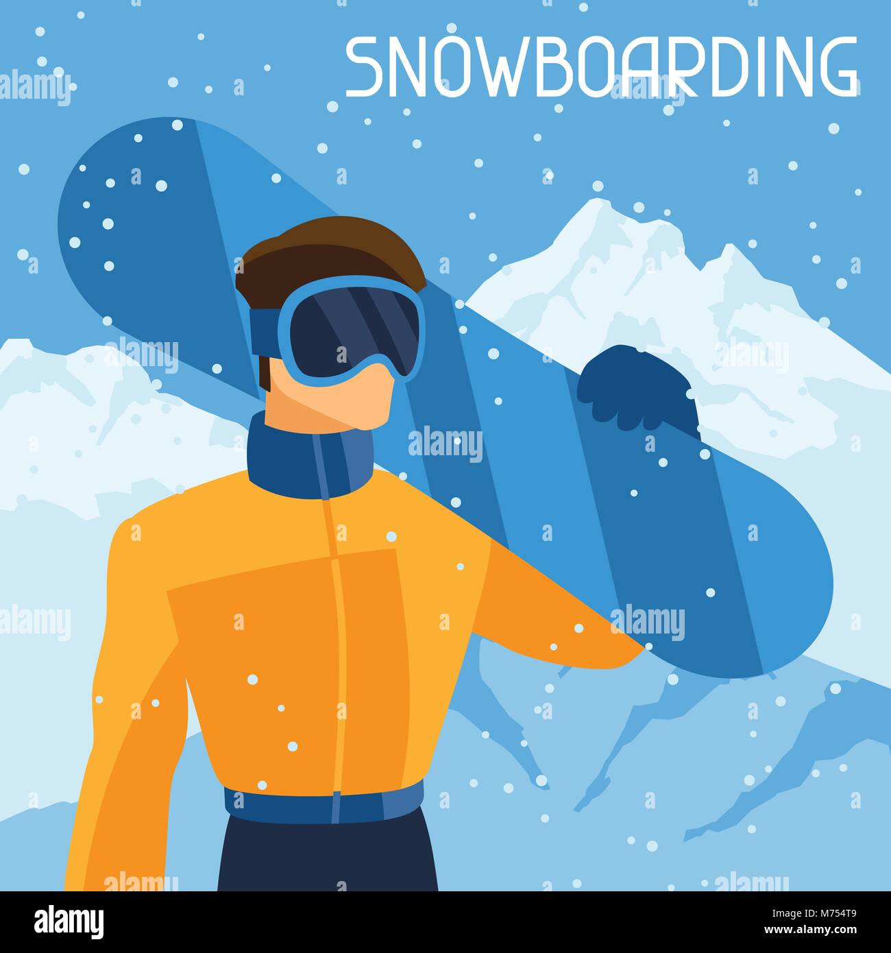Male on snow Stock Vector Images - Alamy