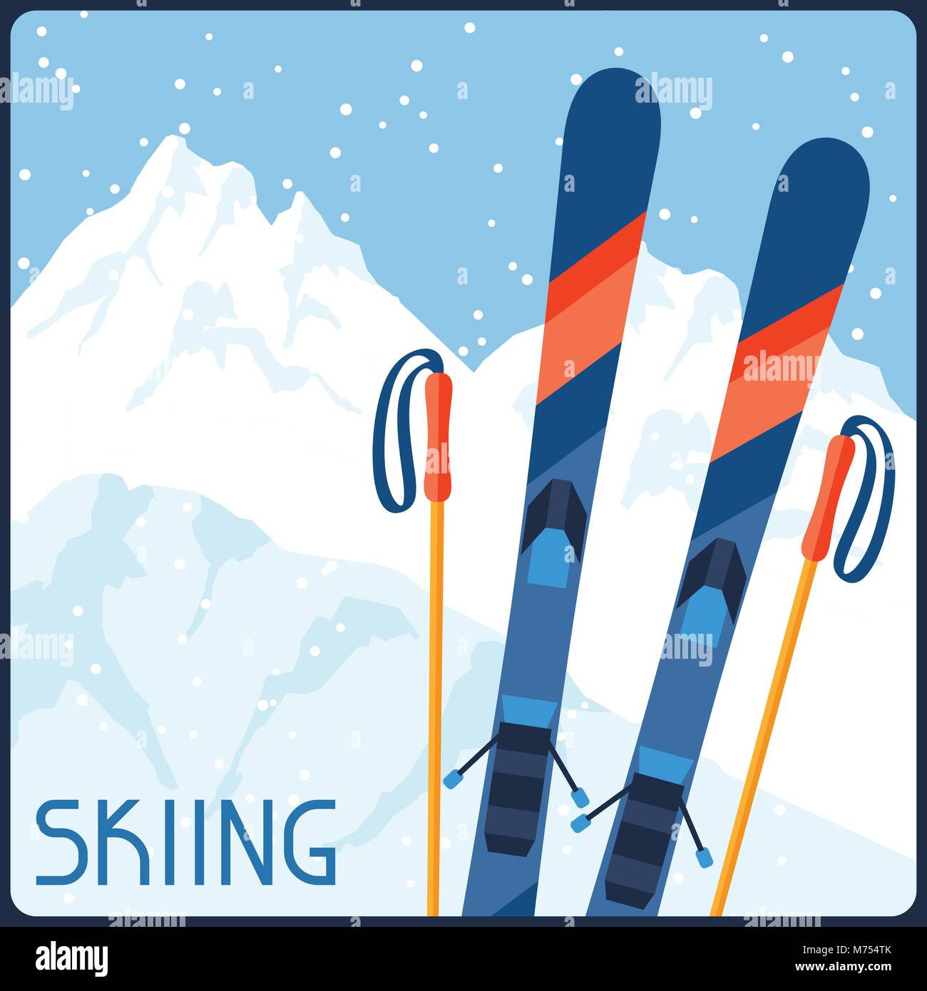 Winter banner snowy mountain Stock Vector Images - Alamy