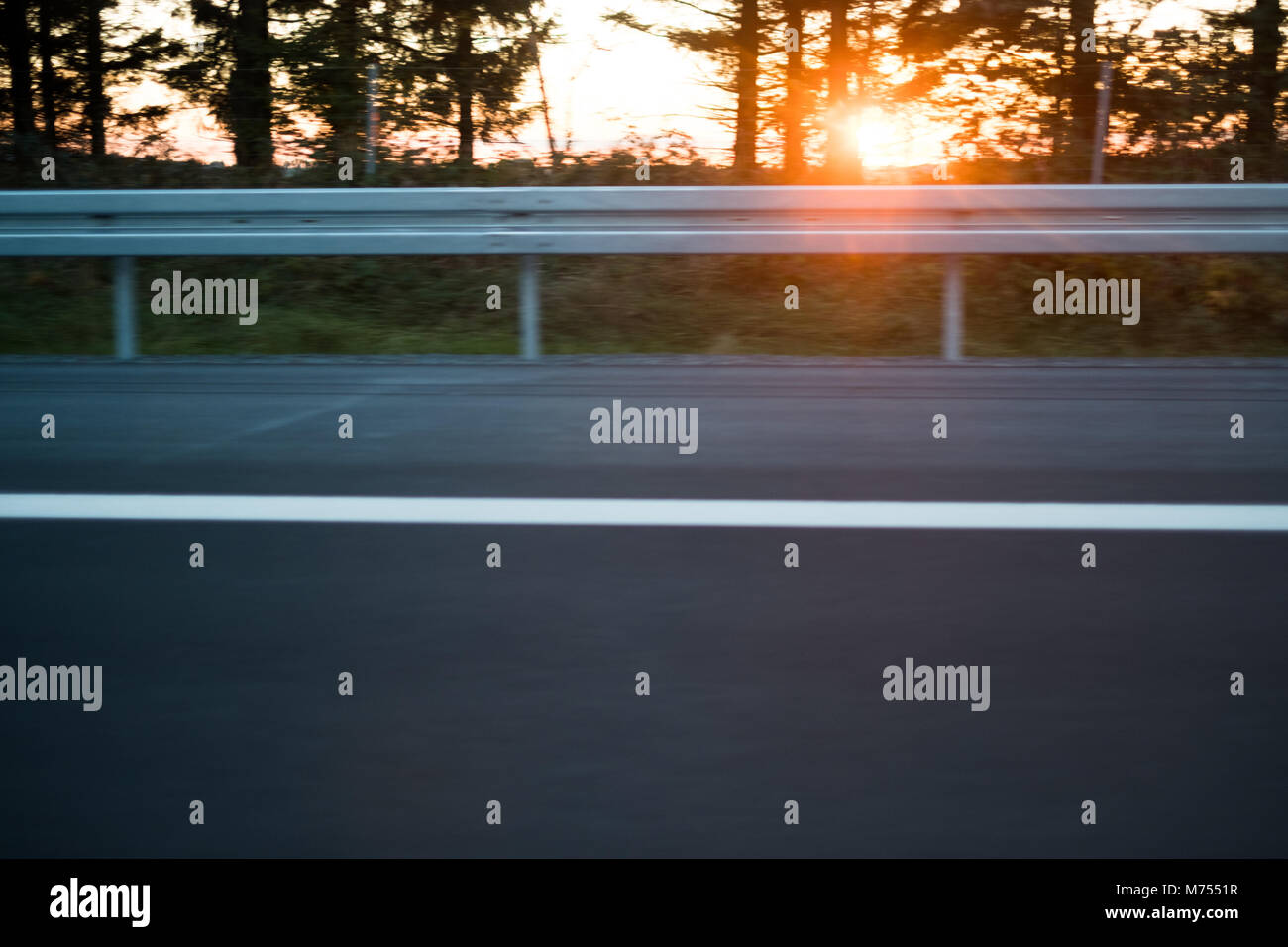 motion blur of the road during sunset Stock Photo - Alamy