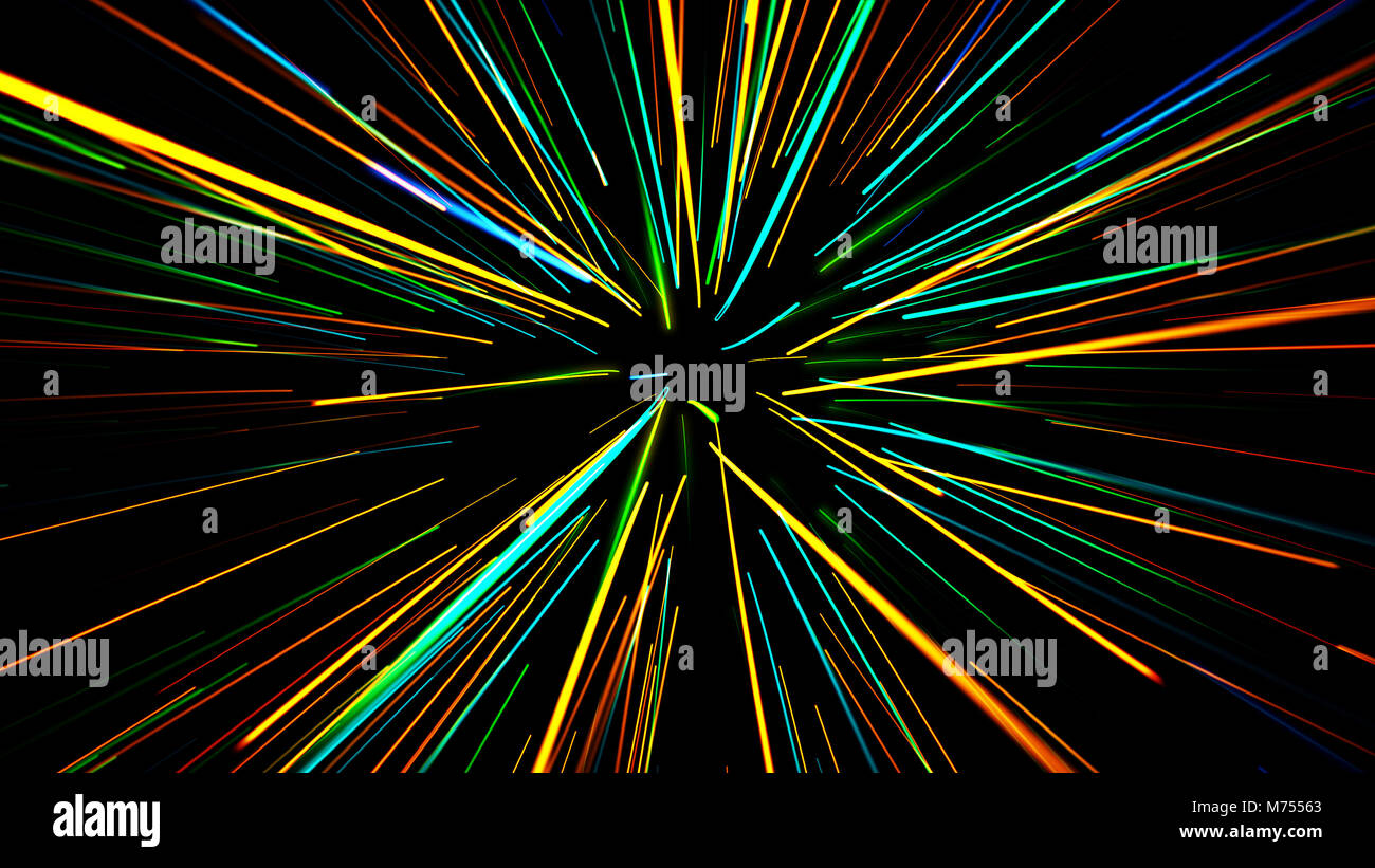 abstract scene of flight in space, space traveling, time machine ...